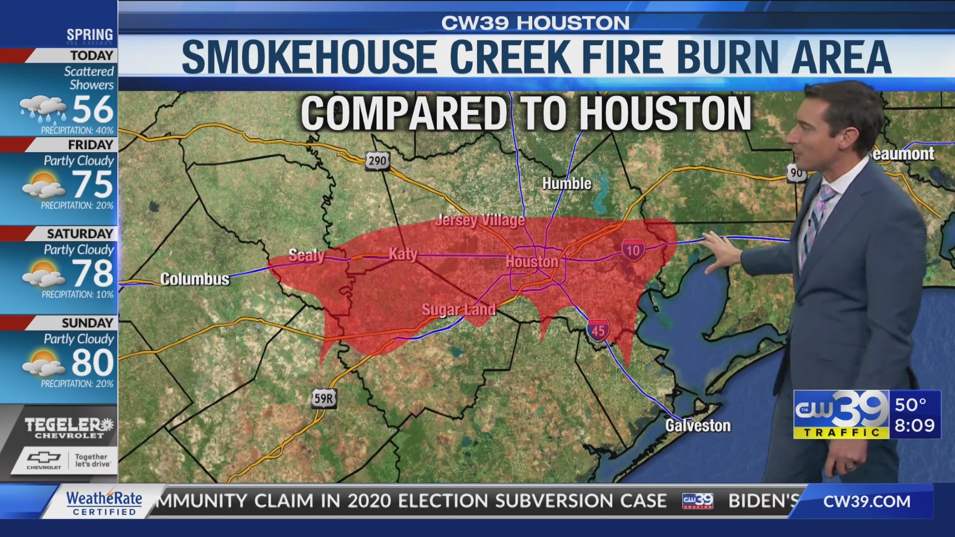 Smokehouse Creek Fire burn area compared to Houston and Dallas – CW39 ...
