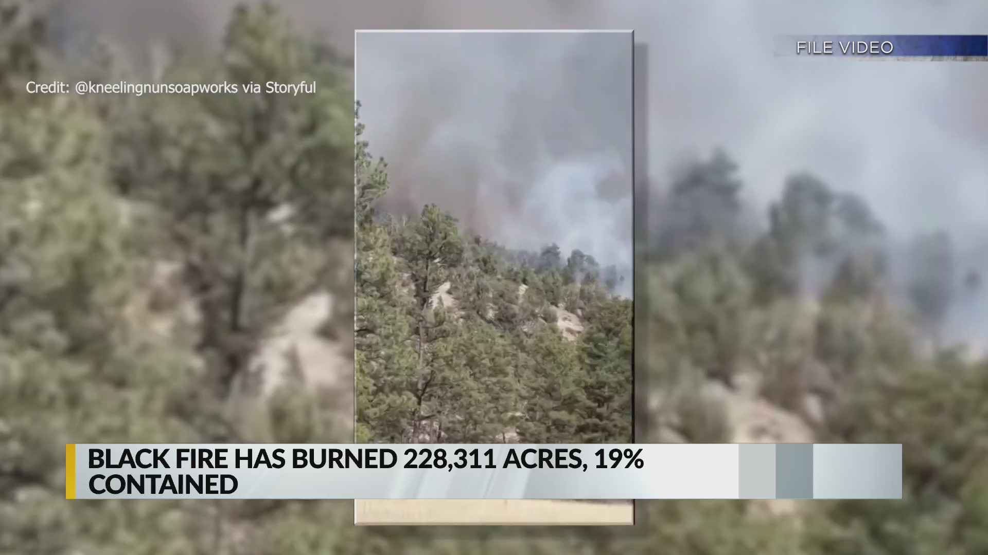 Black Fire burning north of Mimbres in Gila National Forest; 235,464 ...