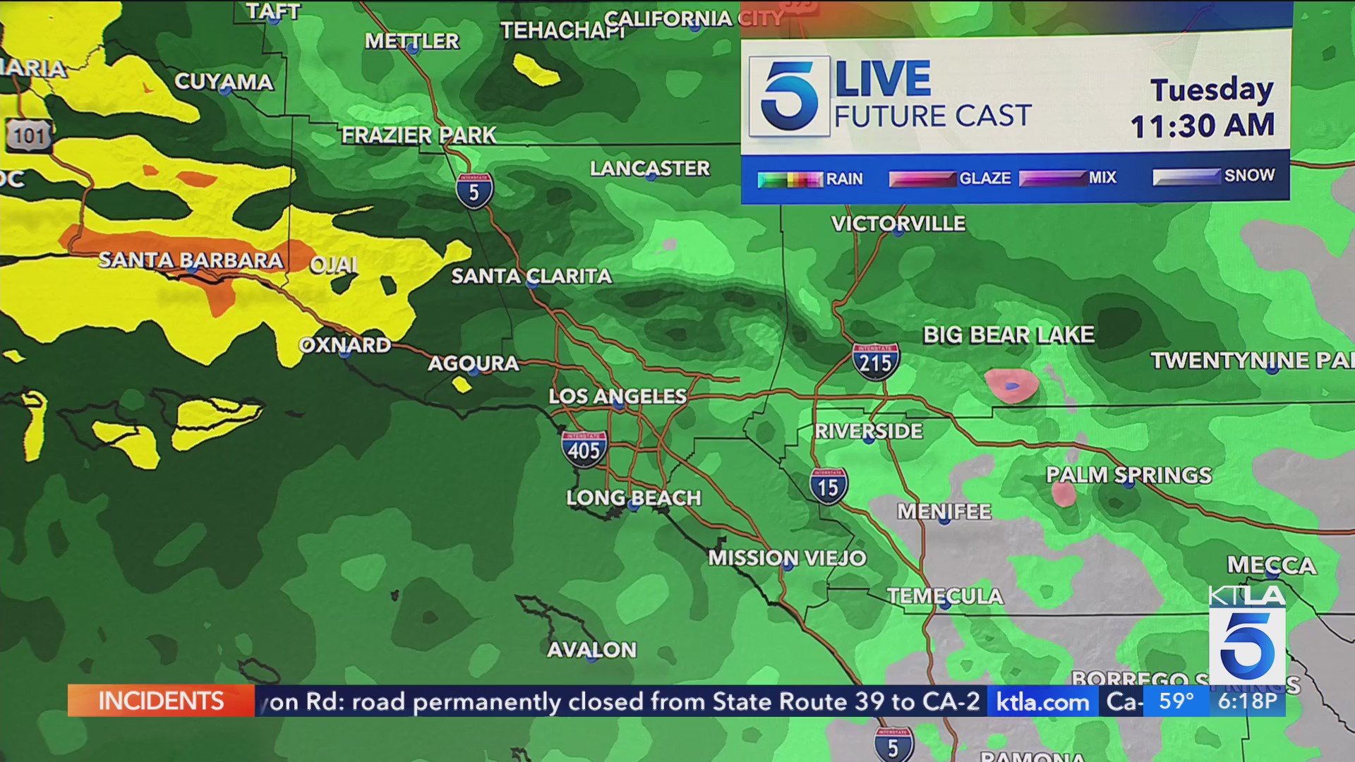Rainfall, stormy weather to hit Southern California Tuesday through ...