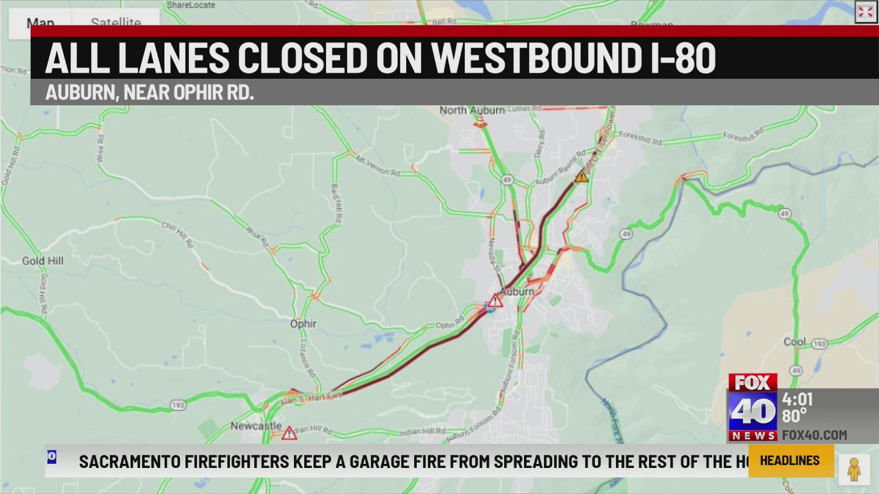 Traffic collision forces the temporary closure of westbound I-80 near ...
