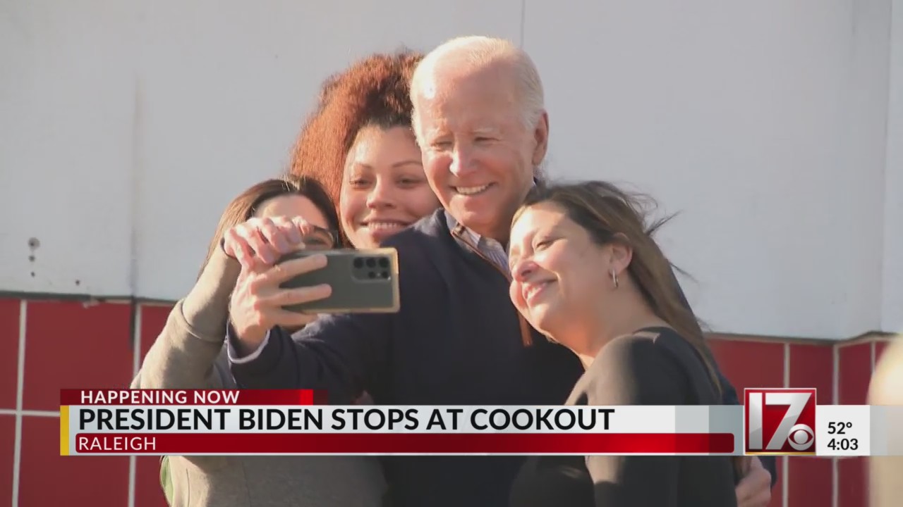 President Biden stops in at Raleigh Cook Out – CBS17.com