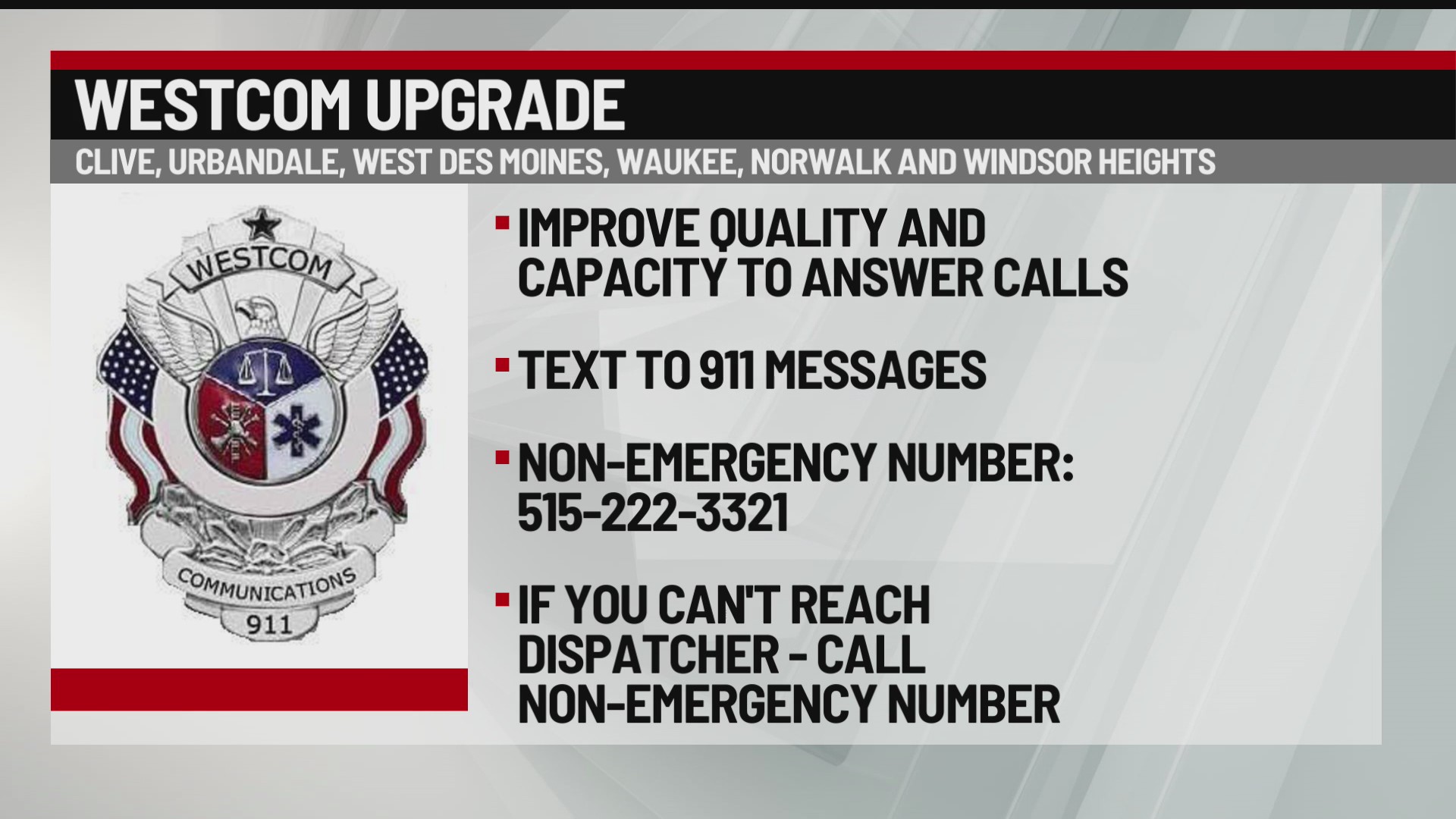 Upgrade underway for Westcom Emergency Communications Center systems ...