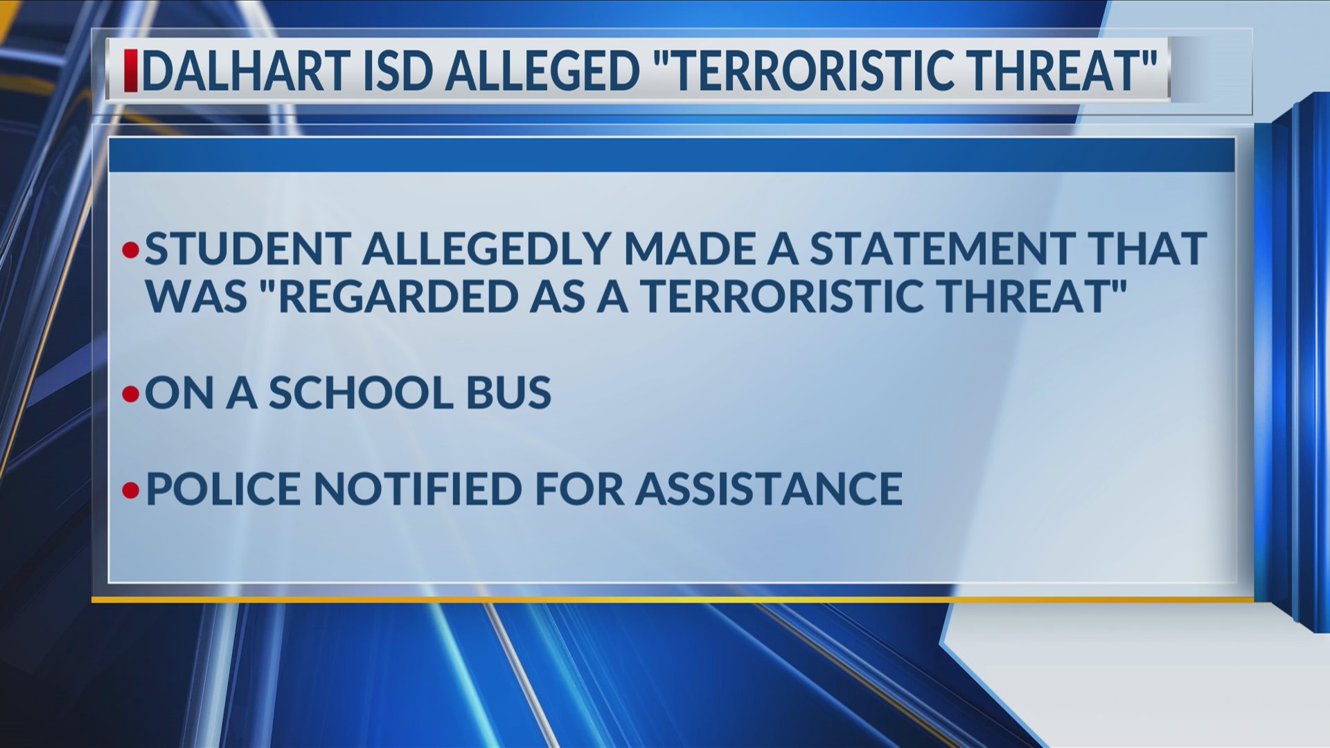 Dalhart ISD notifies parents of alleged ‘terroristic threat’ made by ...