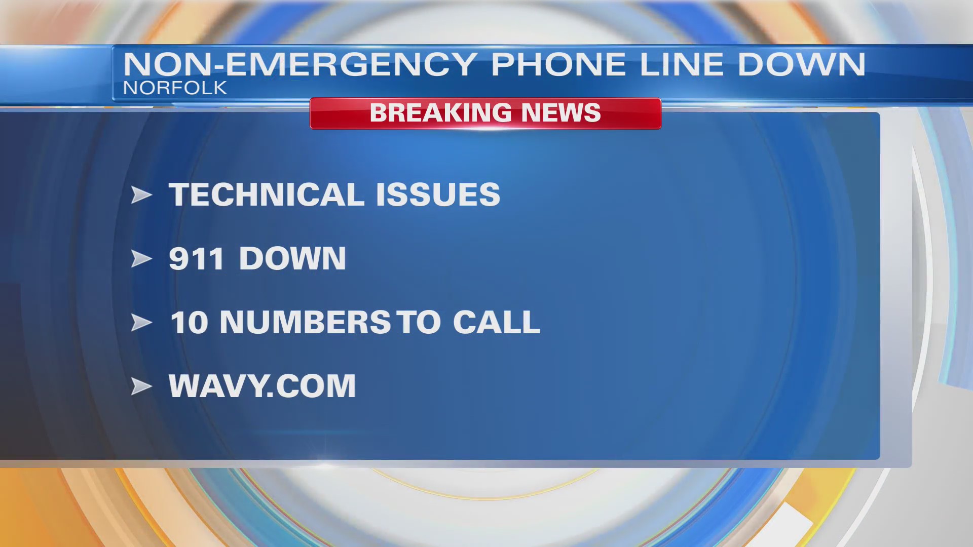Norfolk 911 center, non-emergency phone line experiencing technical ...