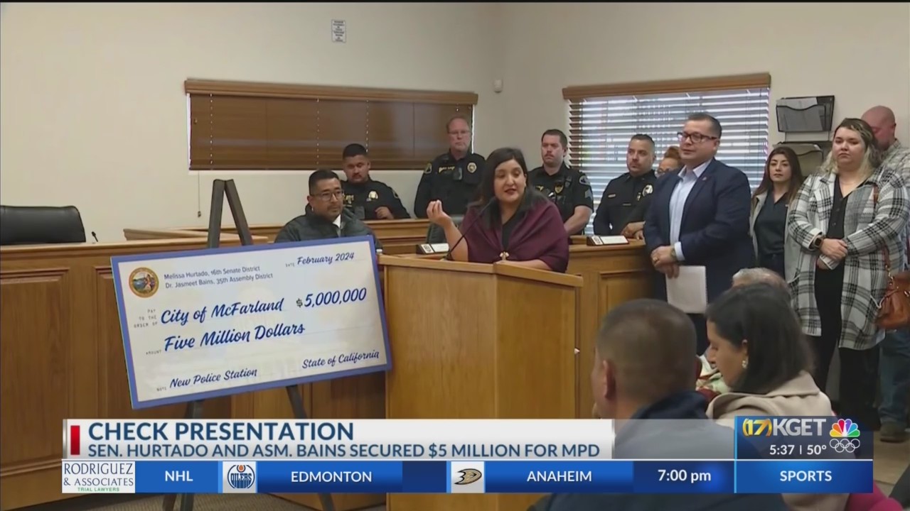 Kern County legislators present check to city of McFarland for police station – KGET 17 News