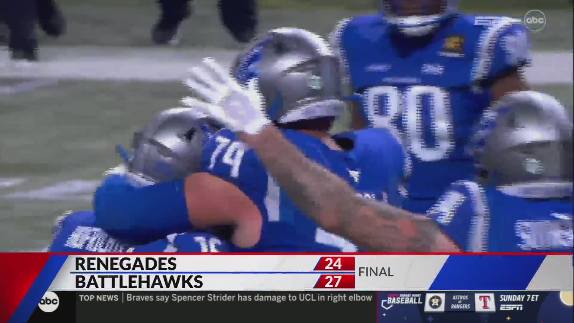 Battlehawks beat Renegades 27-24 in home opener – FOX 2