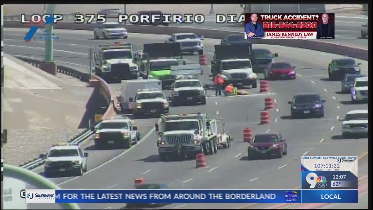 TXDOT emergency construction causes backup in Downtown EP – KTSM 9 News
