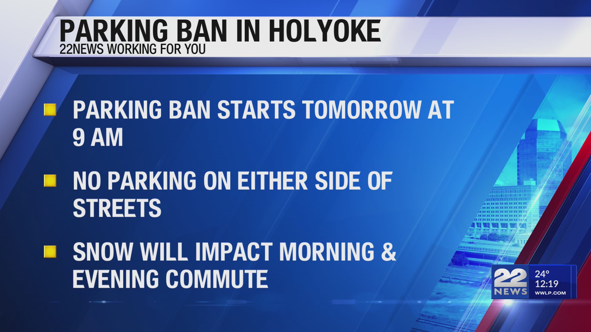 City of Holyoke issues Winter Parking Ban beginning Tuesday – WWLP