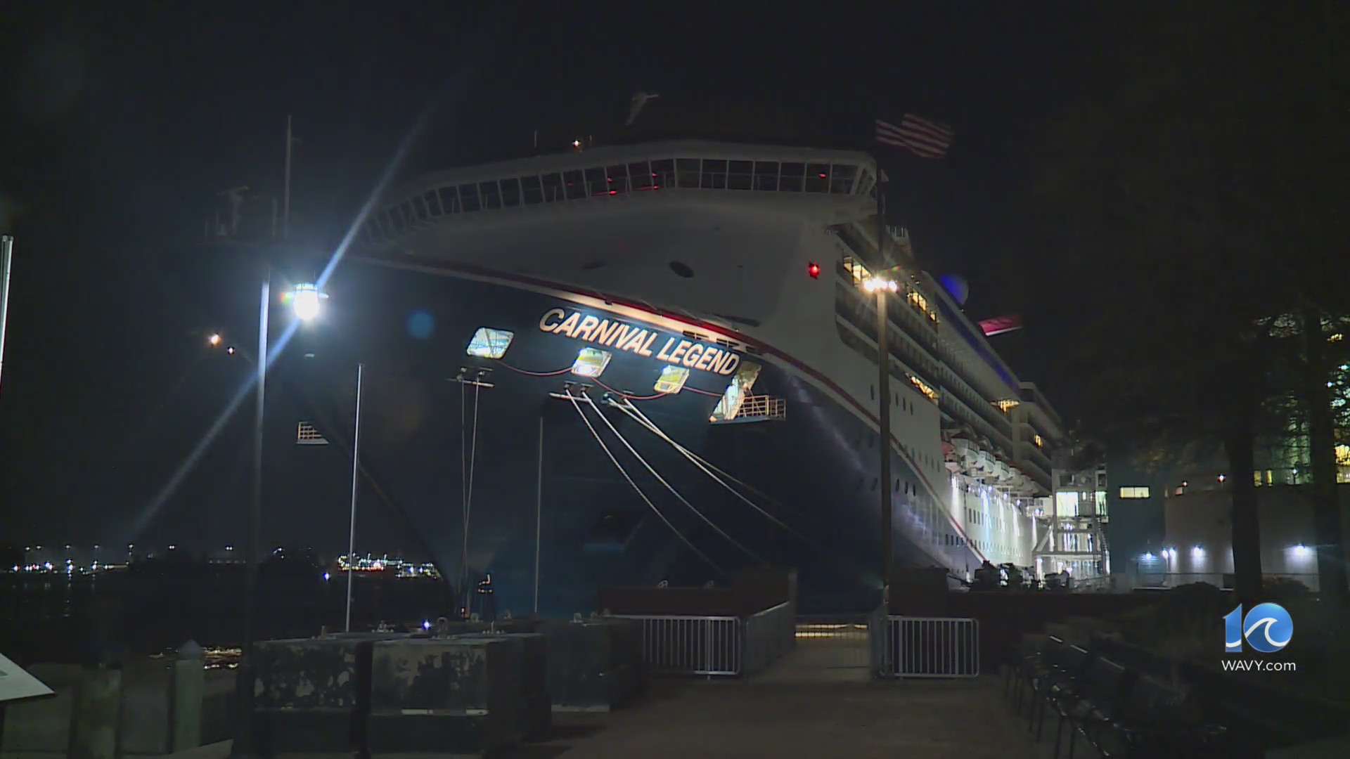 Carnival Legend cruise ship docks in Norfolk following Baltimore bridge ...