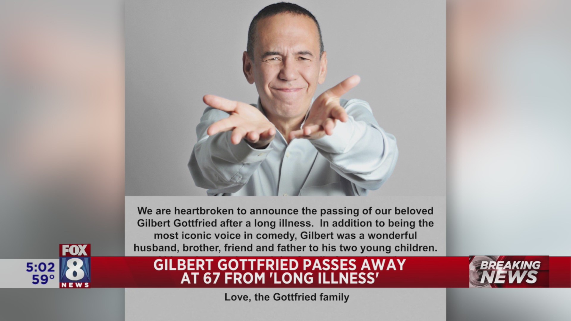 Gilbert Gottfried dies – Fox 8 Cleveland WJW