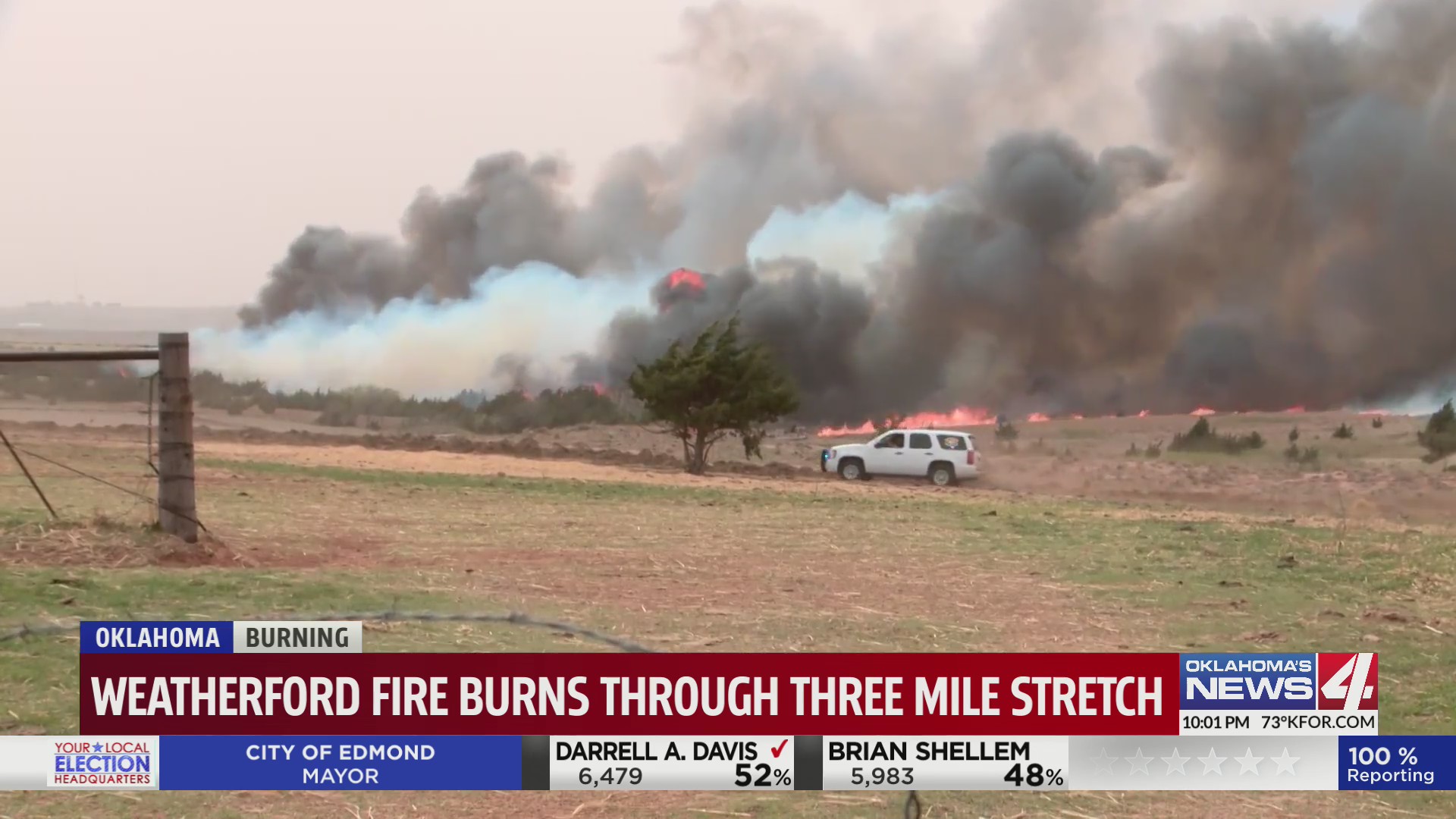 Weatherford fire burns through three mile stretch – KFOR.com Oklahoma City