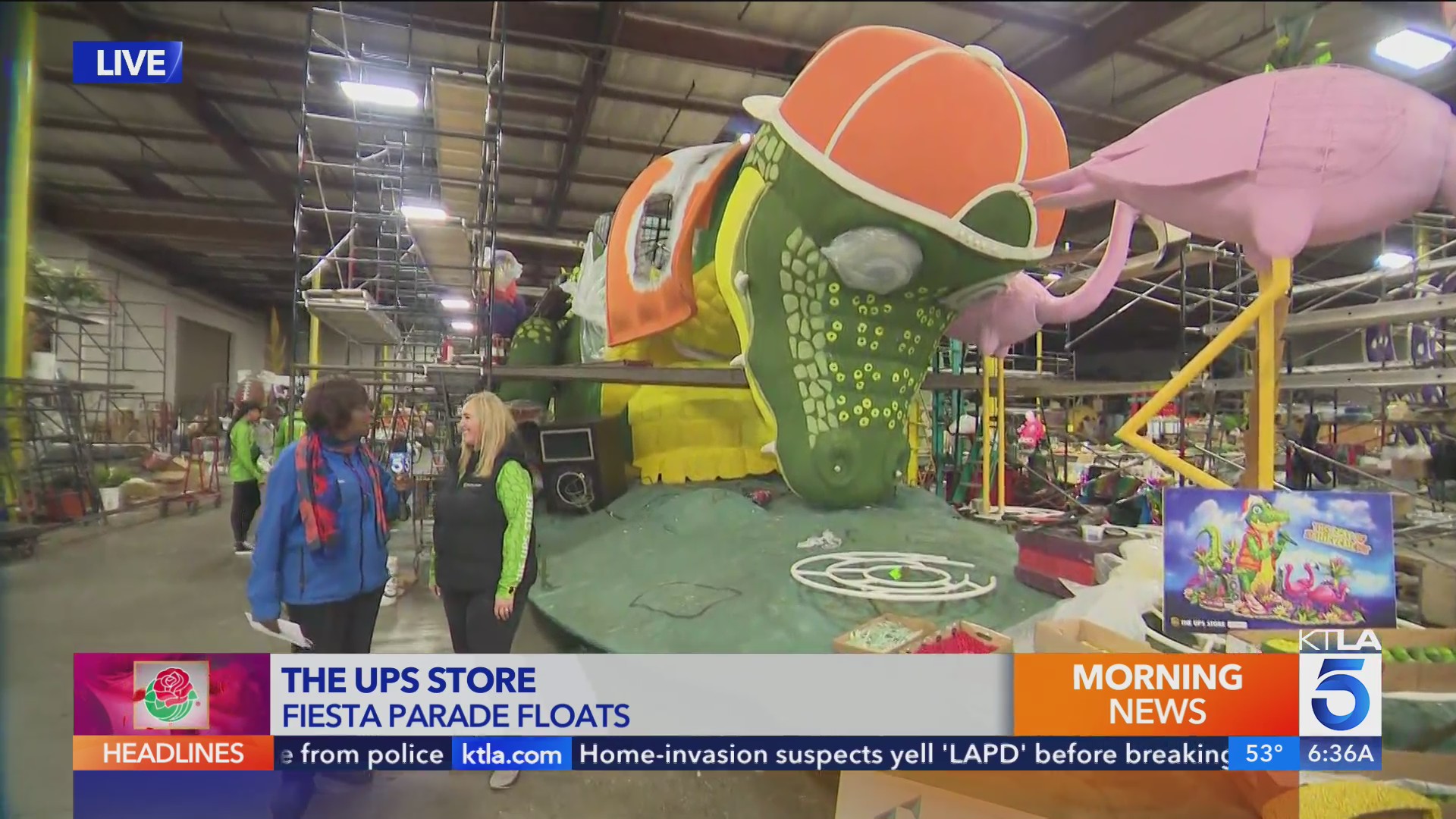 Rose Parade Float Preparation: Fiesta Parade Floats The UPS Store – KTLA