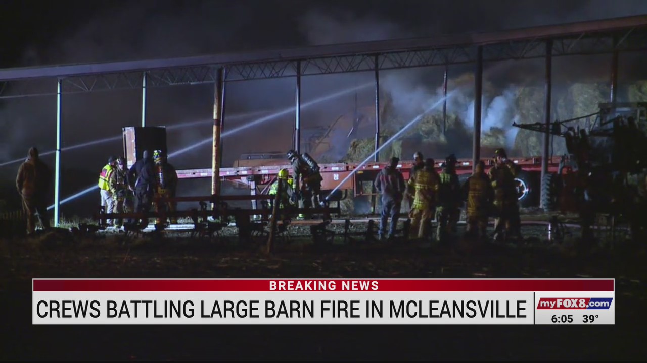 Crews battling large barn fire in McLeansville – FOX8 WGHP