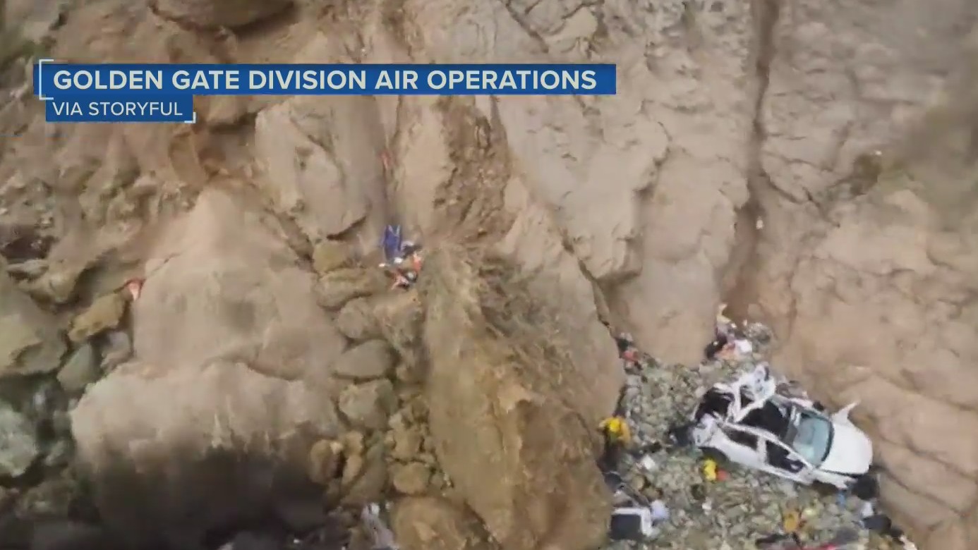 Family of 4 survives after Tesla plunges off California cliff | Rush ...