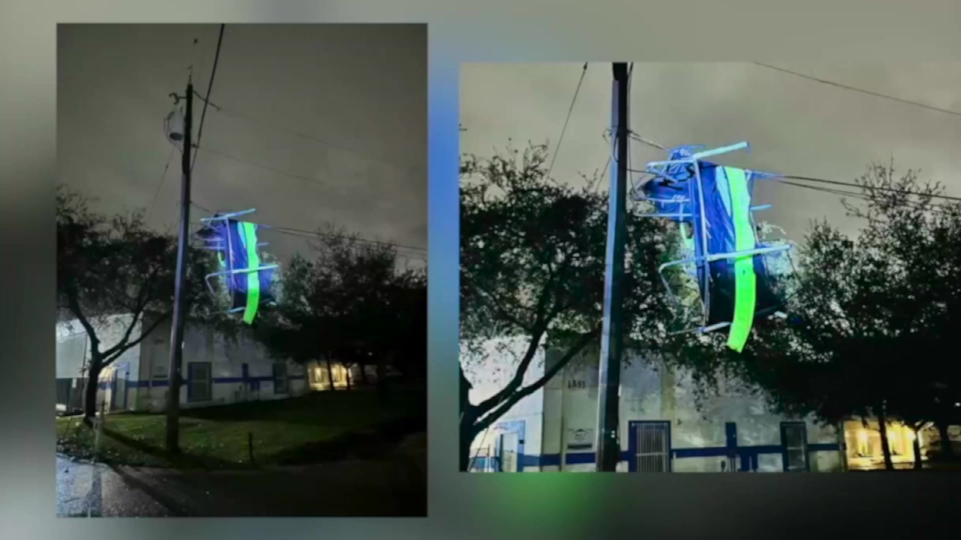 Video shows tornado pick up trampoline, fling it into power lines – WFLA