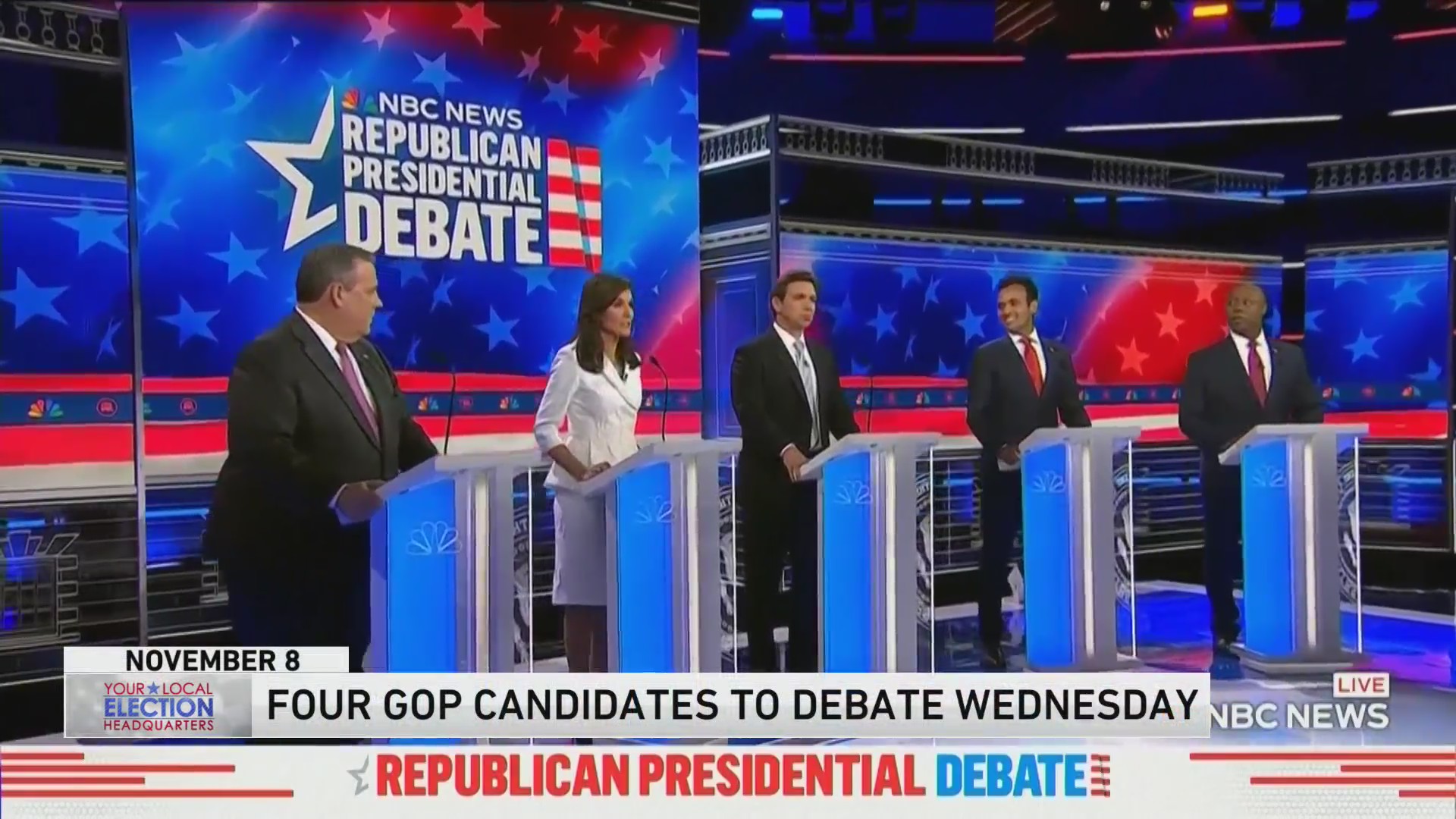 Four Republicans will be on stage for the fourth presidential debate ...