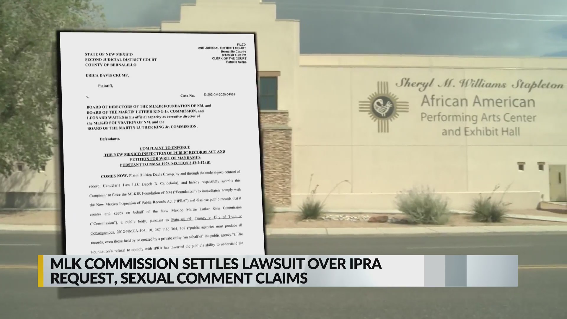 MLK Commission settles lawsuit over IPRA request, sexual comment claims – KRQE NEWS 13 ...