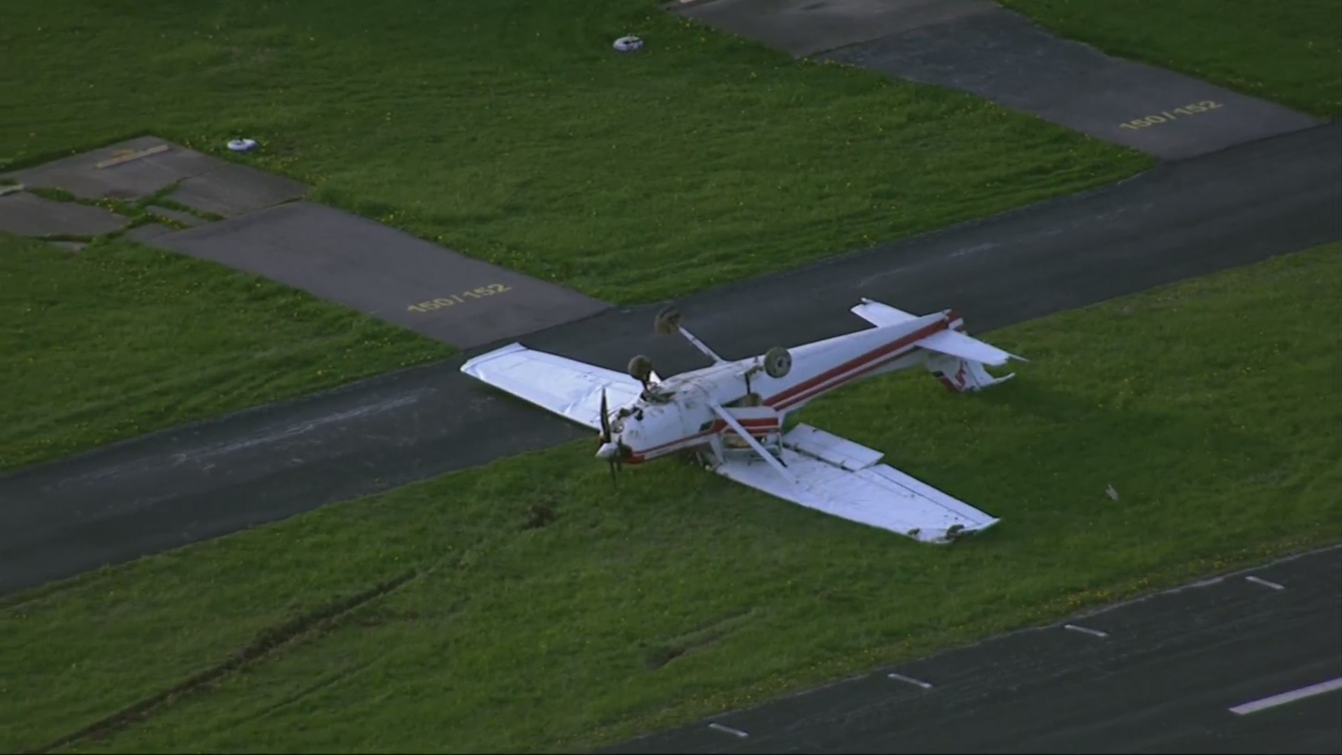 Small plane flips over while landing at Wadsworth airport, officials ...
