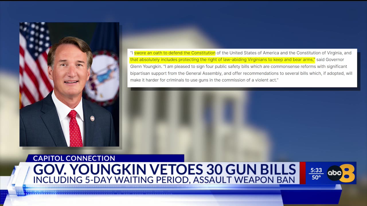 ‘Gun lobby won the day’: Democrats react to Youngkin vetoing their gun ...