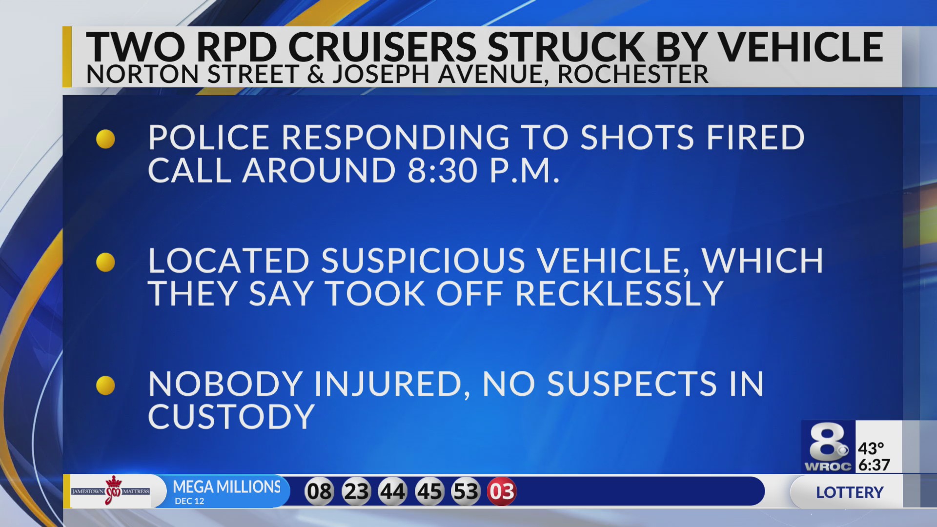 RPD: Vehicle flees after hitting 2 Rochester police cars – RochesterFirst