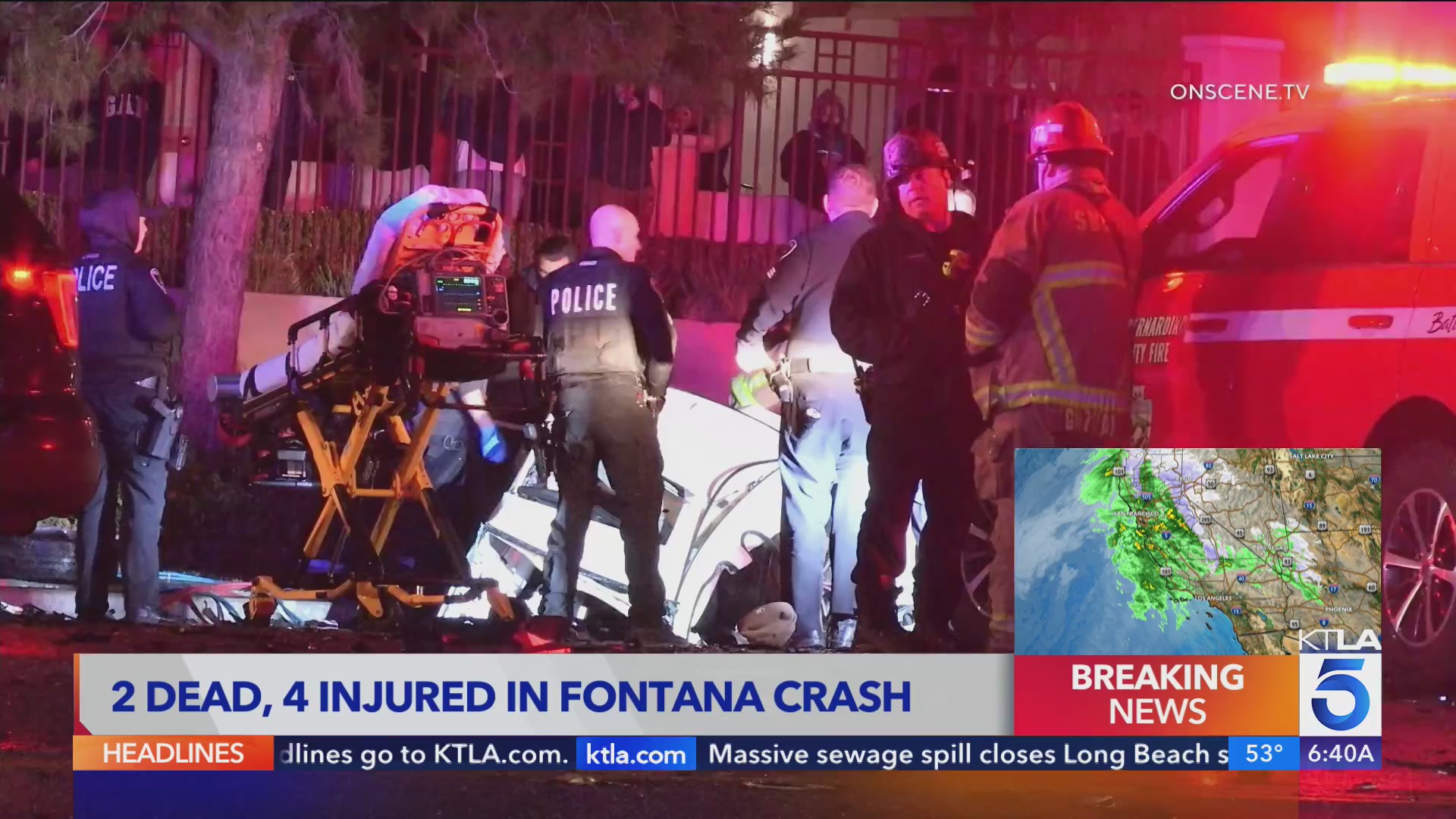 2 dead, police officer injured after possible pursuit crash – KTLA