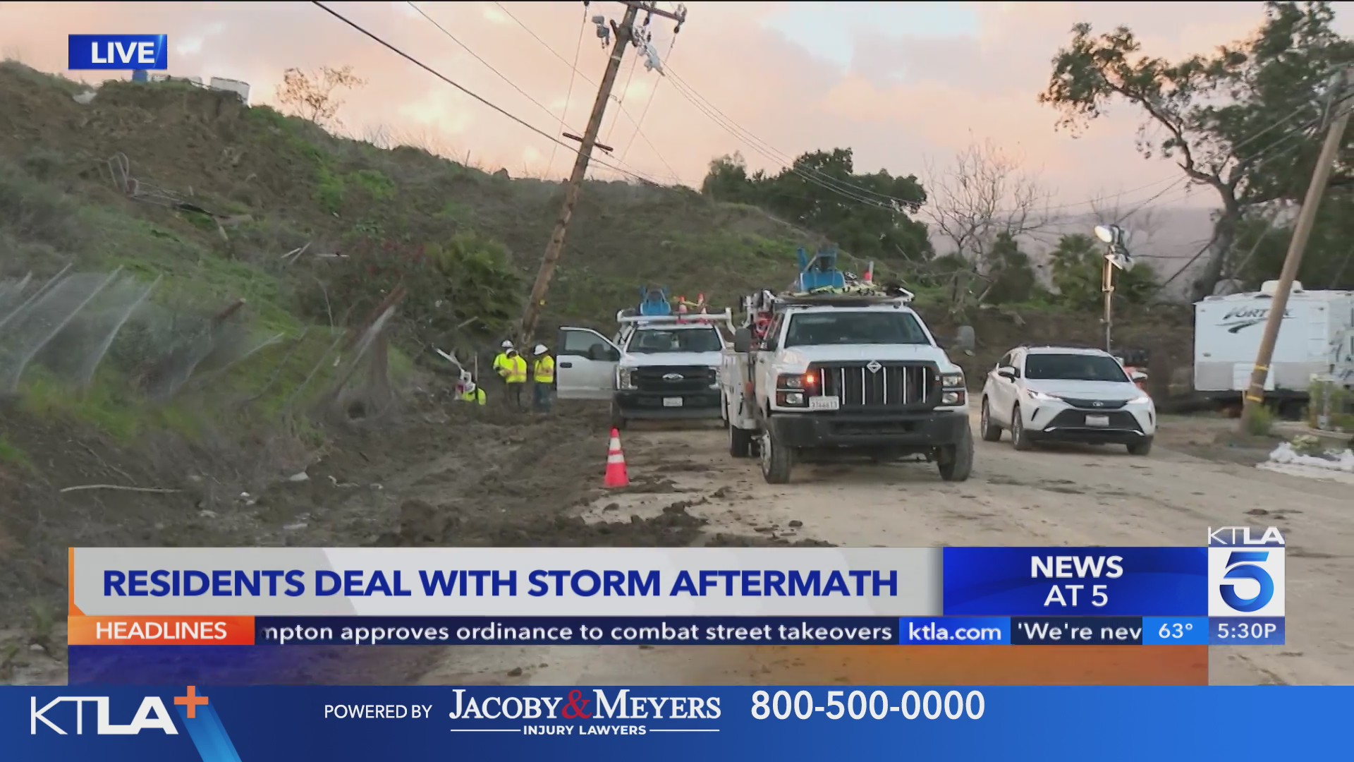 Hillside collapse in Santa Paul prompts major road closure – KTLA