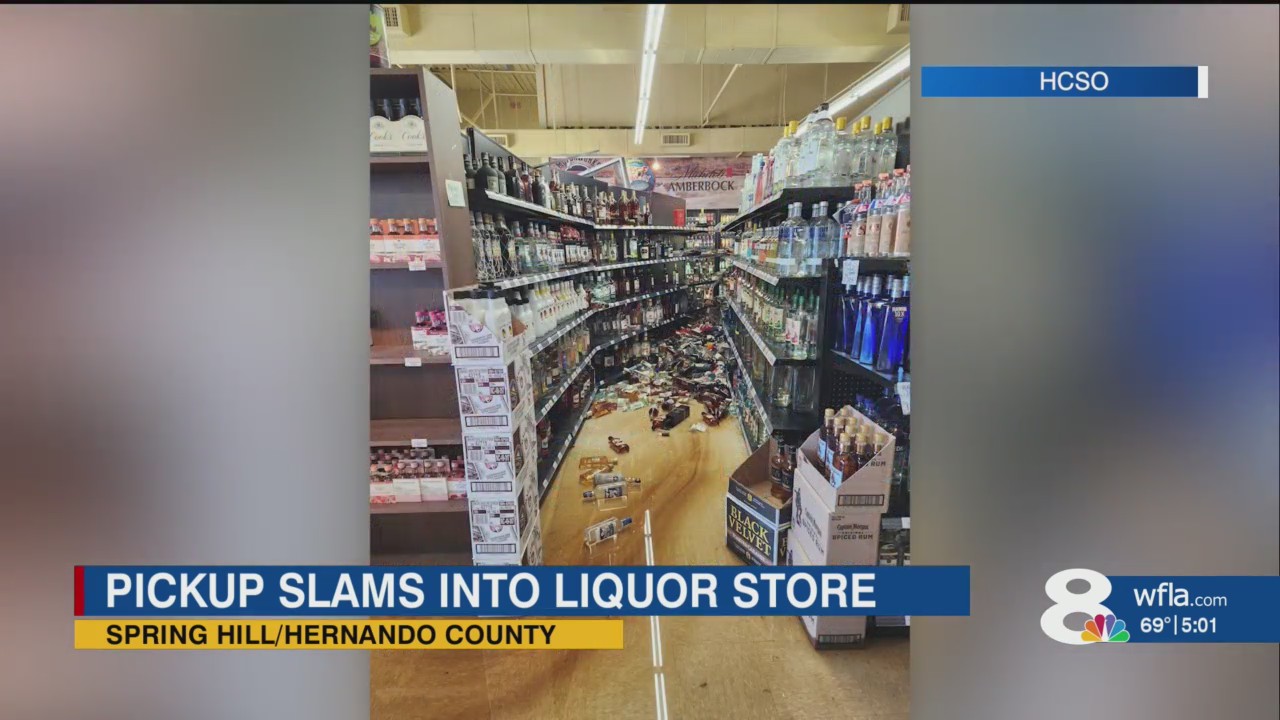 Truck blasts through Hernando County liquor store – WFLA