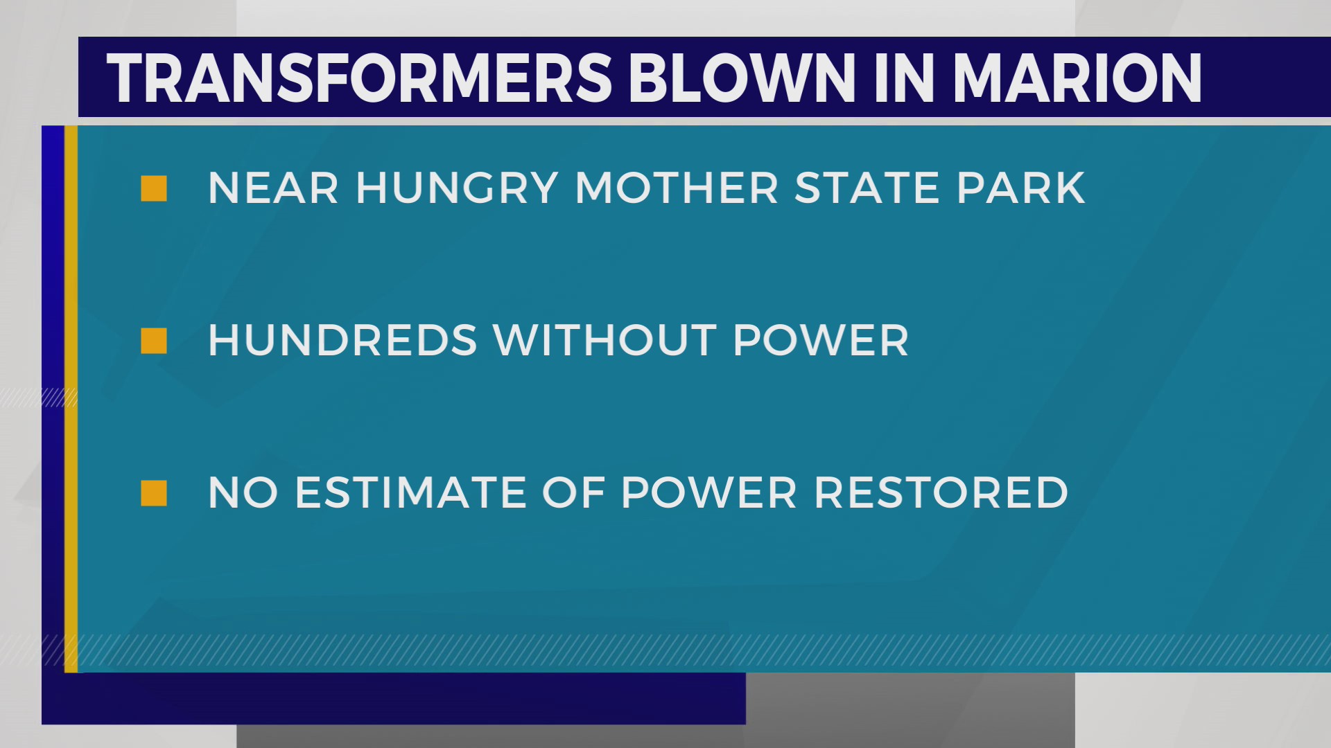 Blown transformers spark electrical fire, power outage in Marion ...