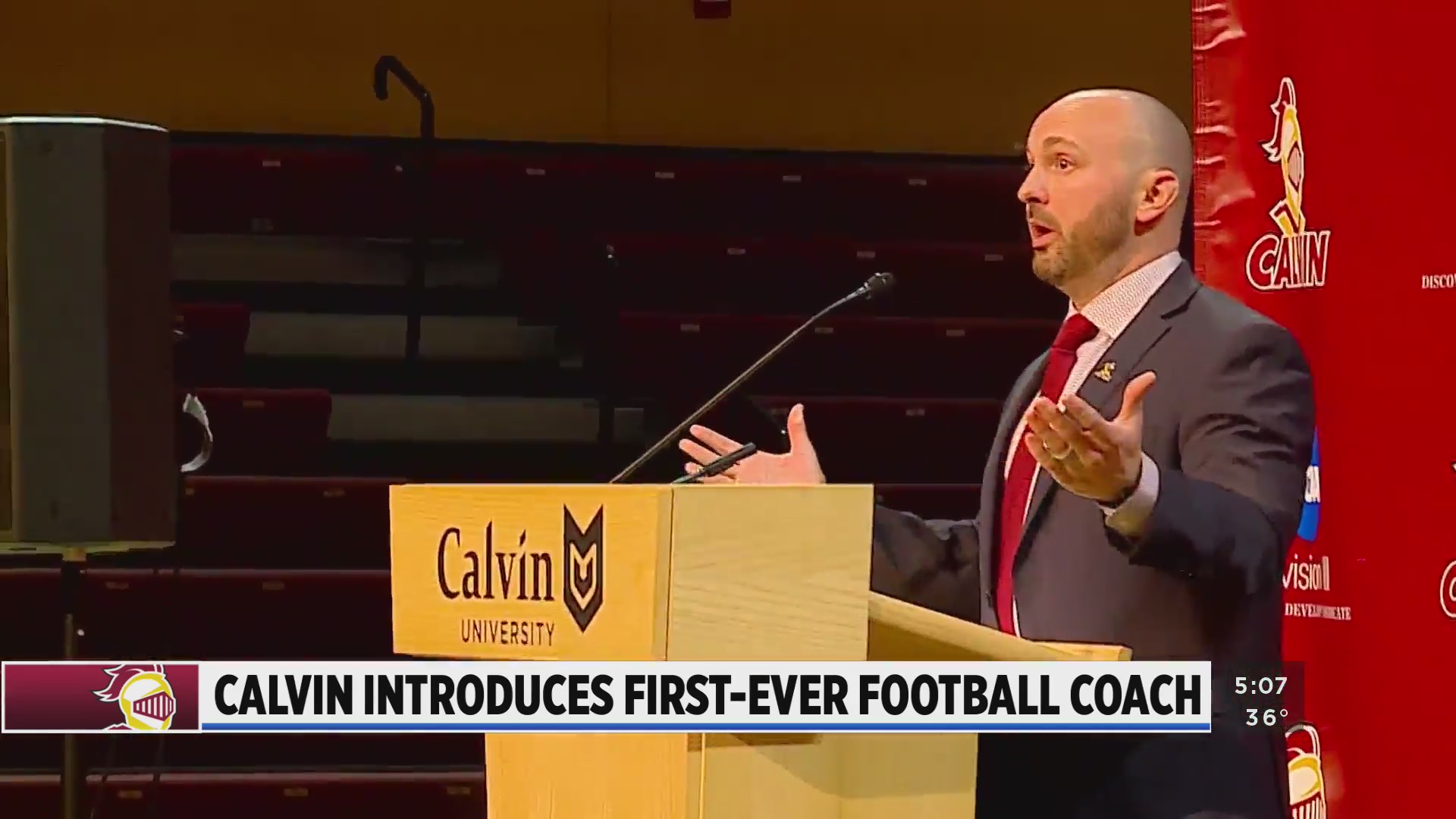 Calvin introduces first-ever football coach – WOODTV.com
