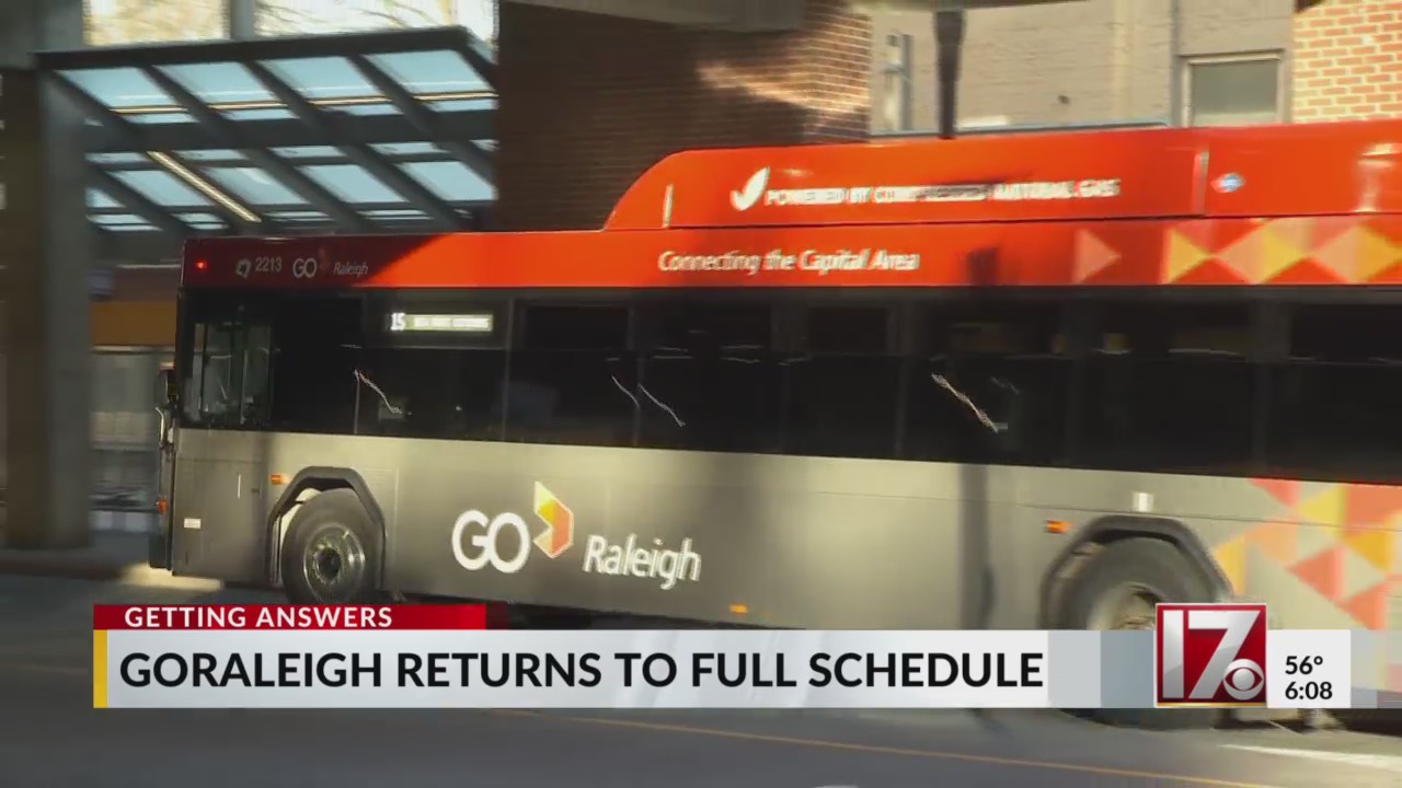 GoRaleigh resumes full schedule as drivers near full staff – CBS17.com