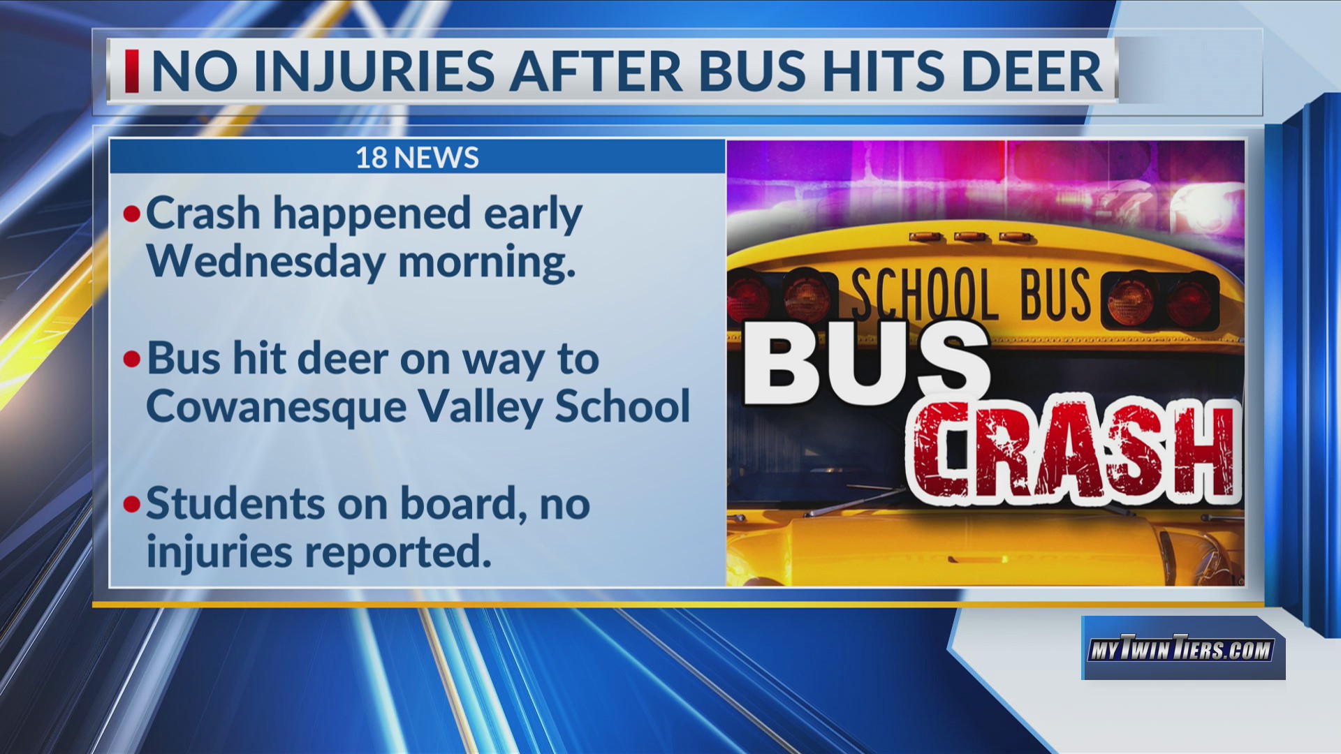 No injuries after school bus hits deer in Tioga County – WETM ...