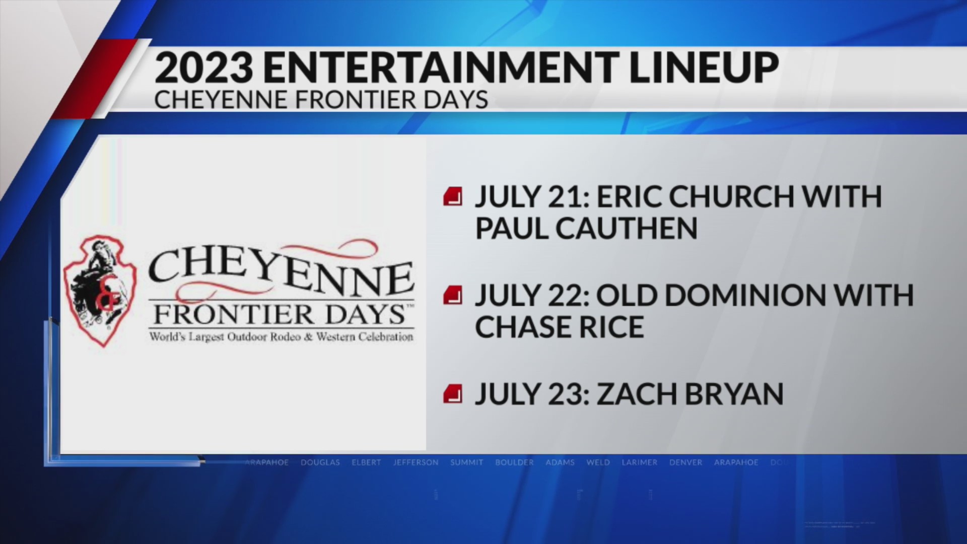 Cheyenne Frontier Days announces 2023 concert lineup – FOX21 News Colorado
