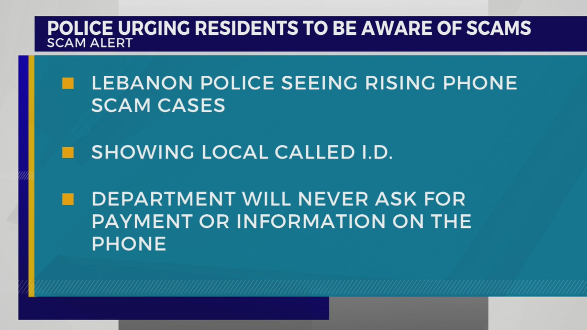 Lebanon police urging residents to stay alert as phone scams on the ...