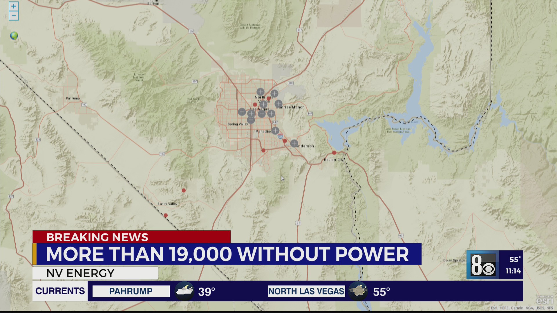 Power outages reach over 19,000 customers Tuesday night – KLAS