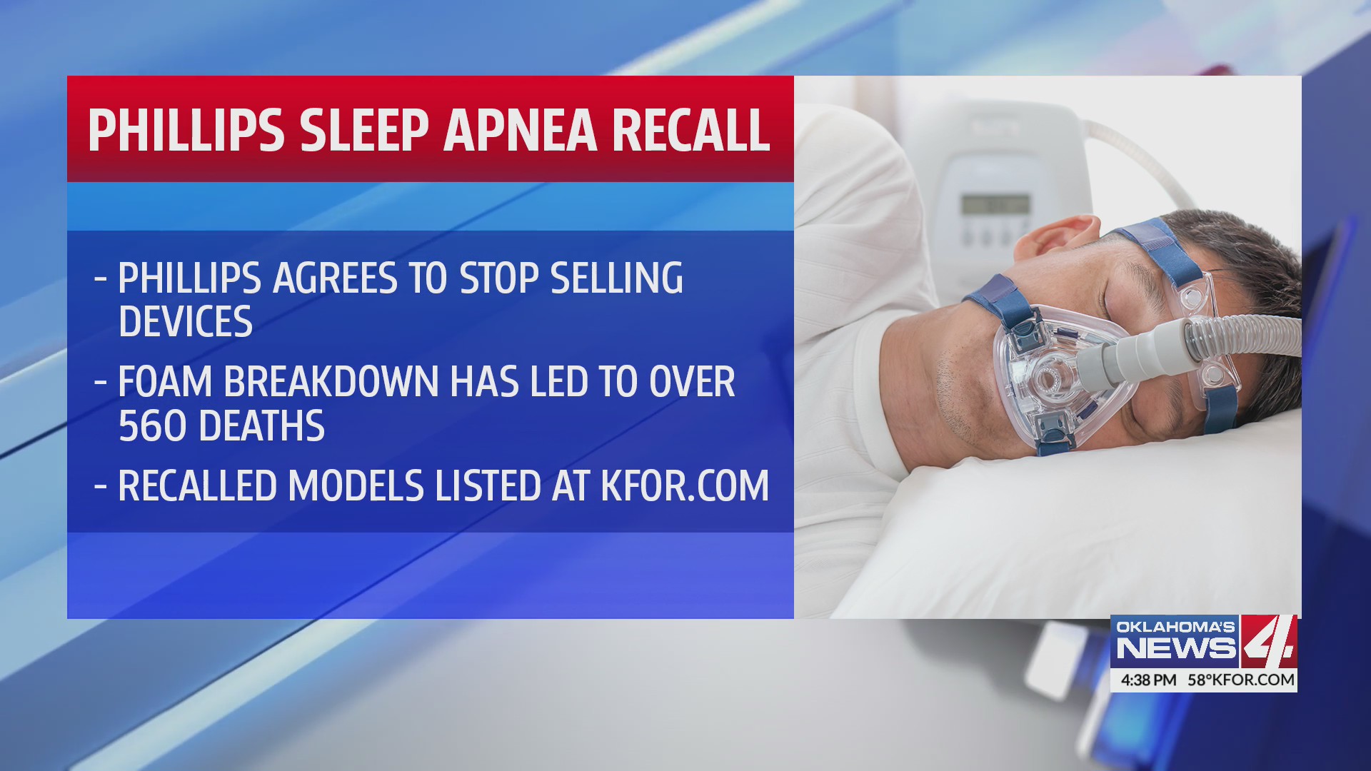 Phillip’s sleep apnea machines recalled – KFOR.com Oklahoma City