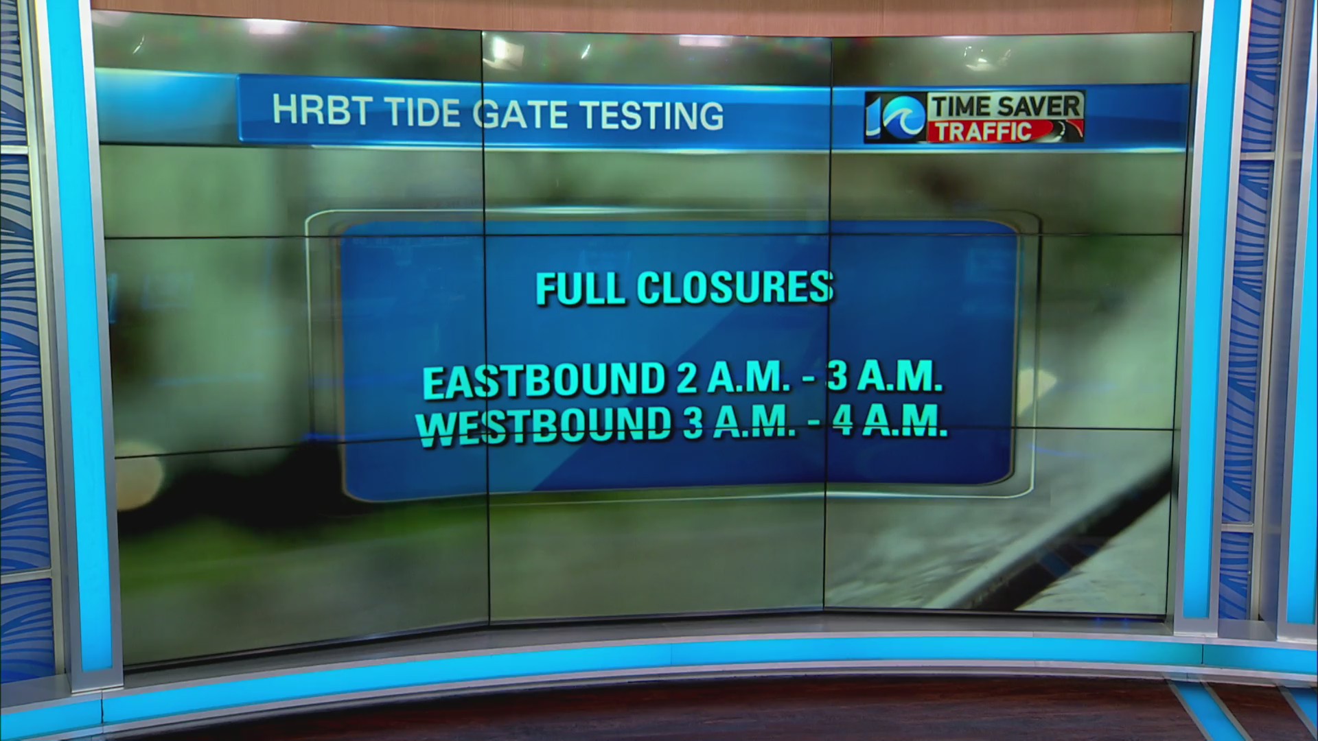 Tide gate testing to close HRBT heading both directions – WAVY.com