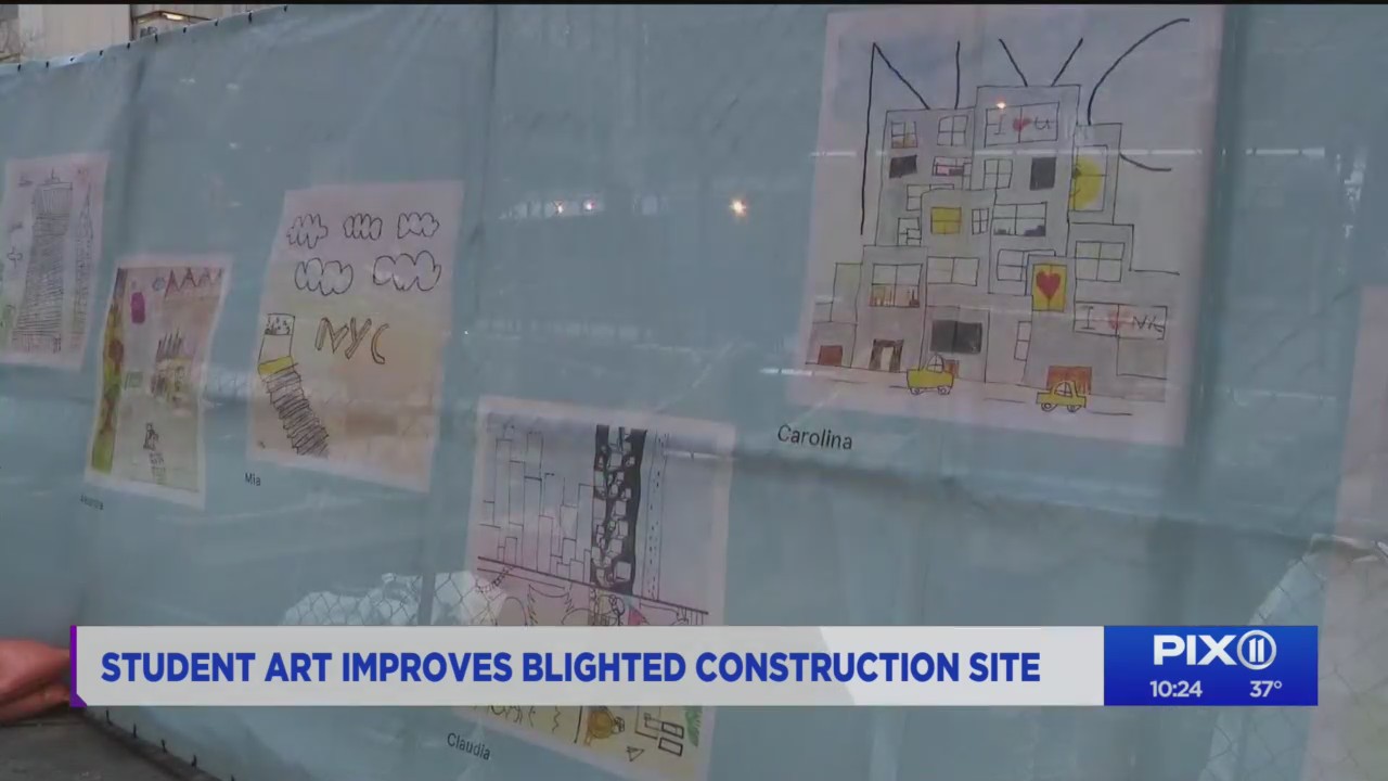 Student art improves blighted NYC construction site – PIX11