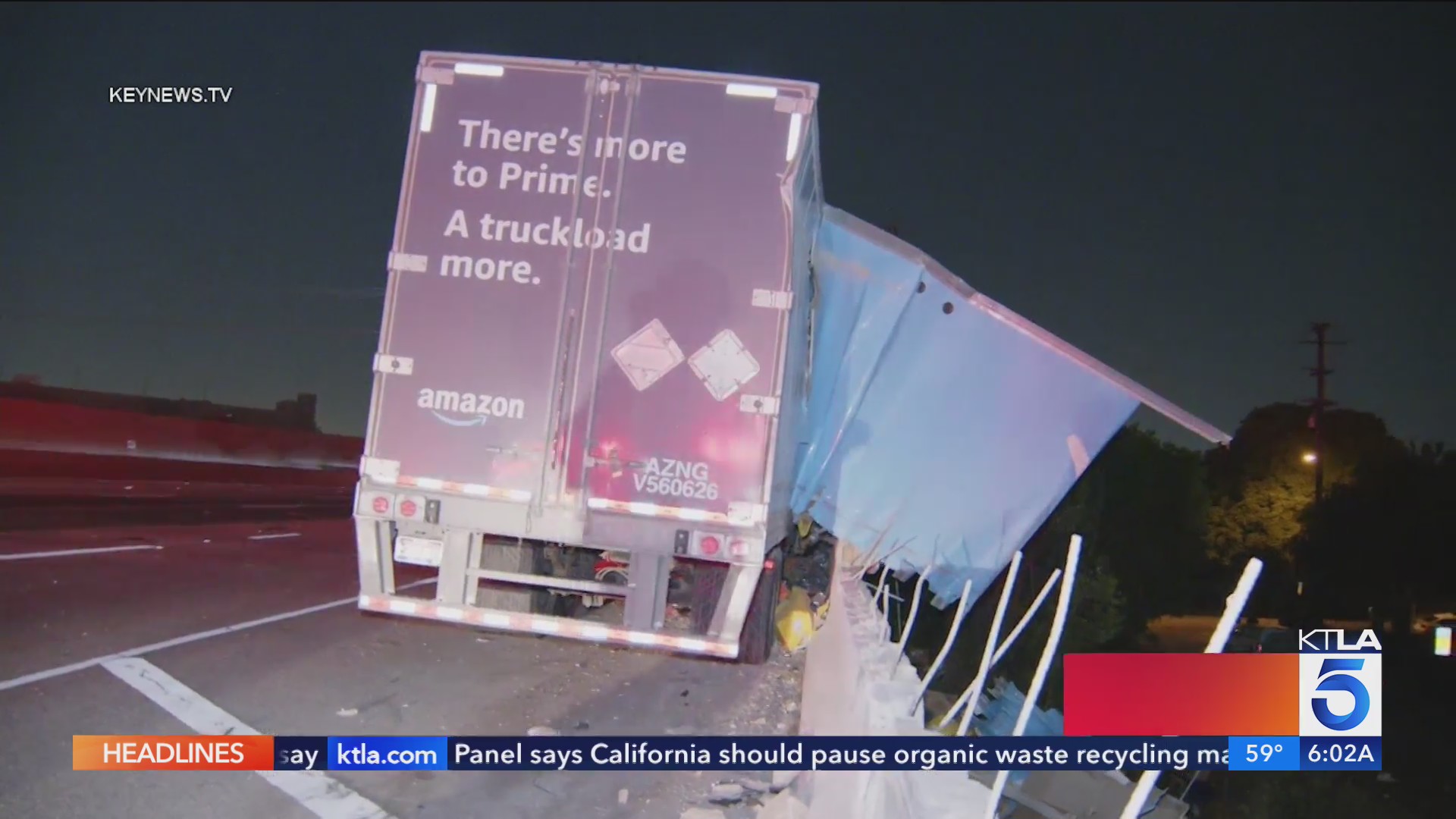 Amazon truck crash on 210 Freeway in Monrovia hospitalizes 2; packages ...