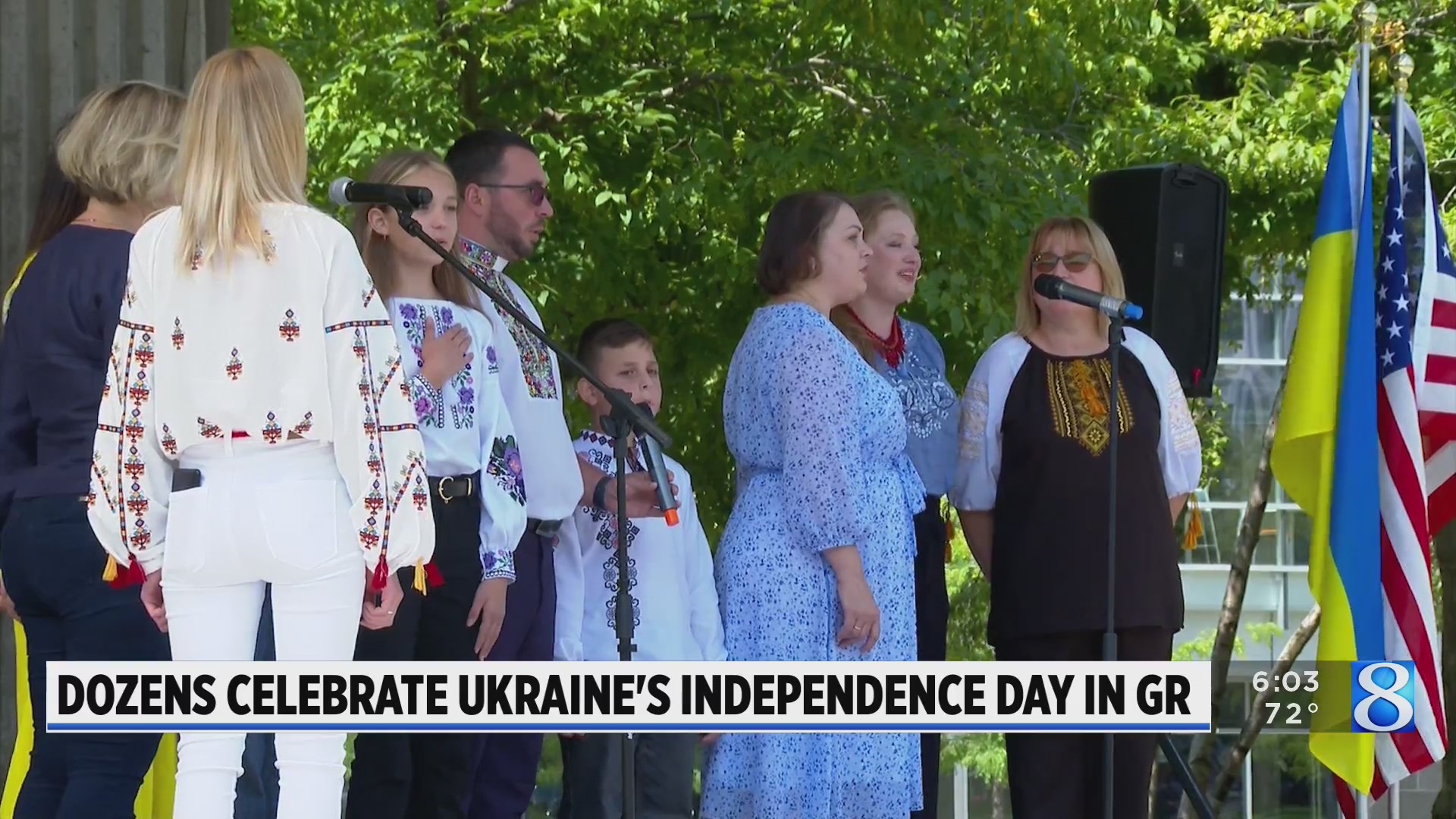 Dozens celebrate Ukraine’s Independence Day in GR – WOODTV.com