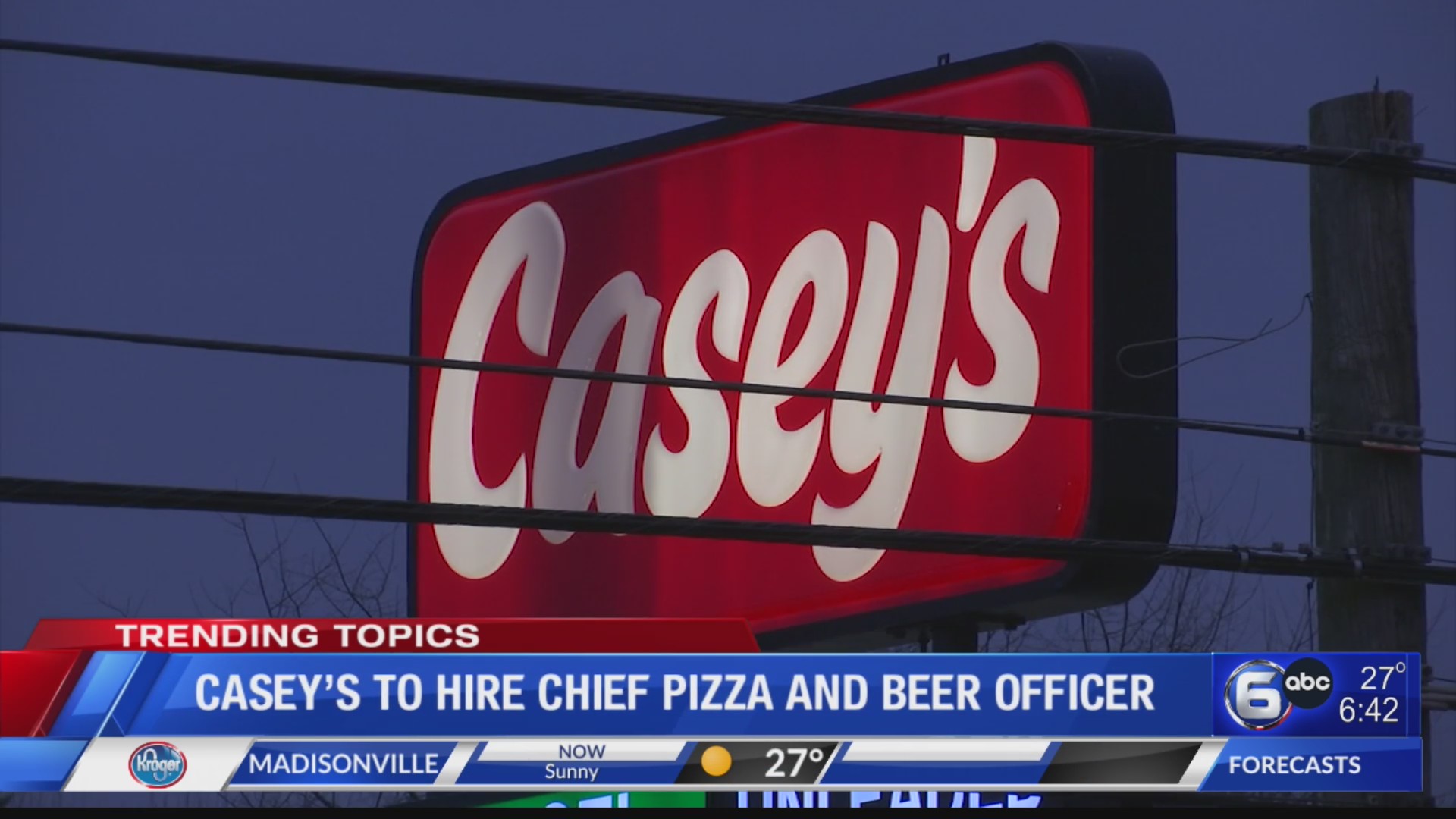Casey’s to hire Chief Pizza and Beer Officer – WATE 6 On Your Side
