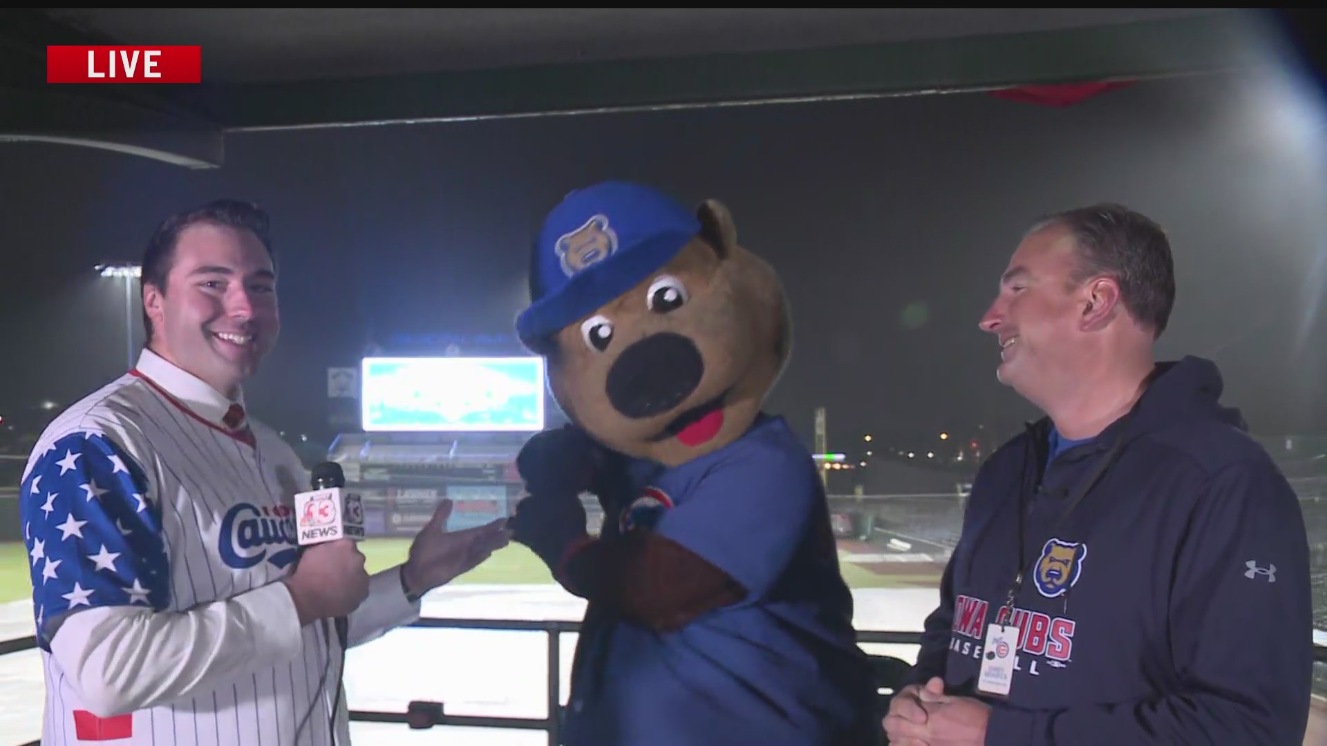 Live Interview with Cubbie Bear for the First Home Game of the Season ...