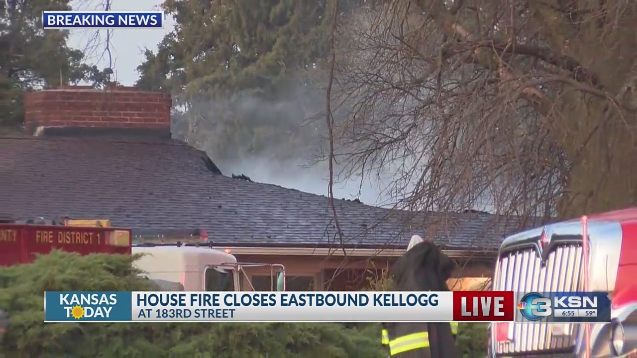 House fire closes eastbound Kellogg near Goddard – KSN-TV