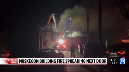 Firefighters battle fire at strip of Muskegon businesses – WOODTV.com