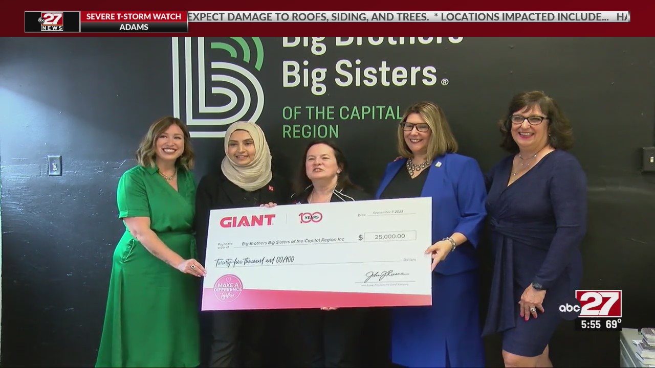 $25,000 check given to Big Brothers Big Sisters of the Capital Region ...