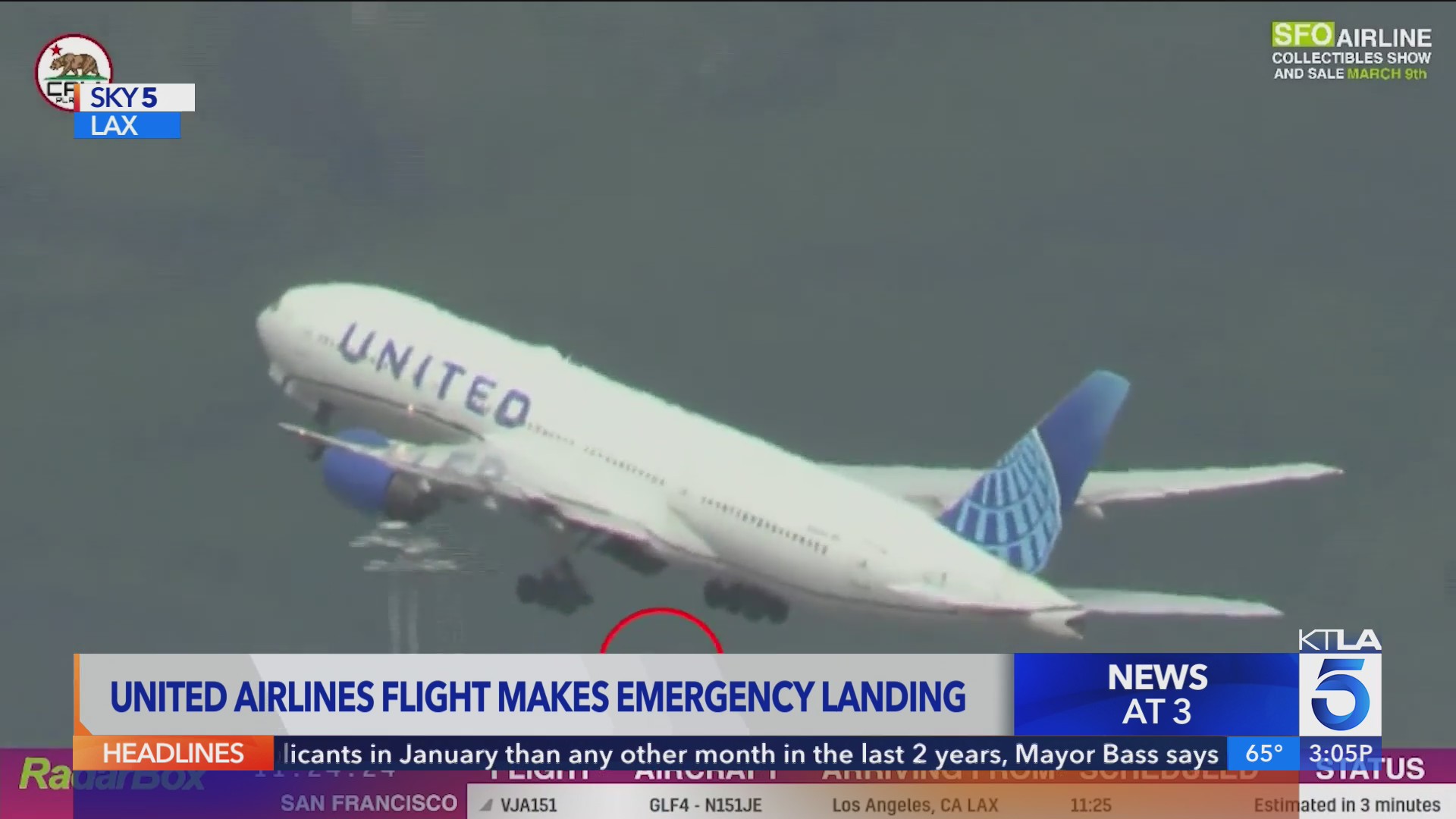 Video shows United Airlines flight lose tire during takeoff – KTLA
