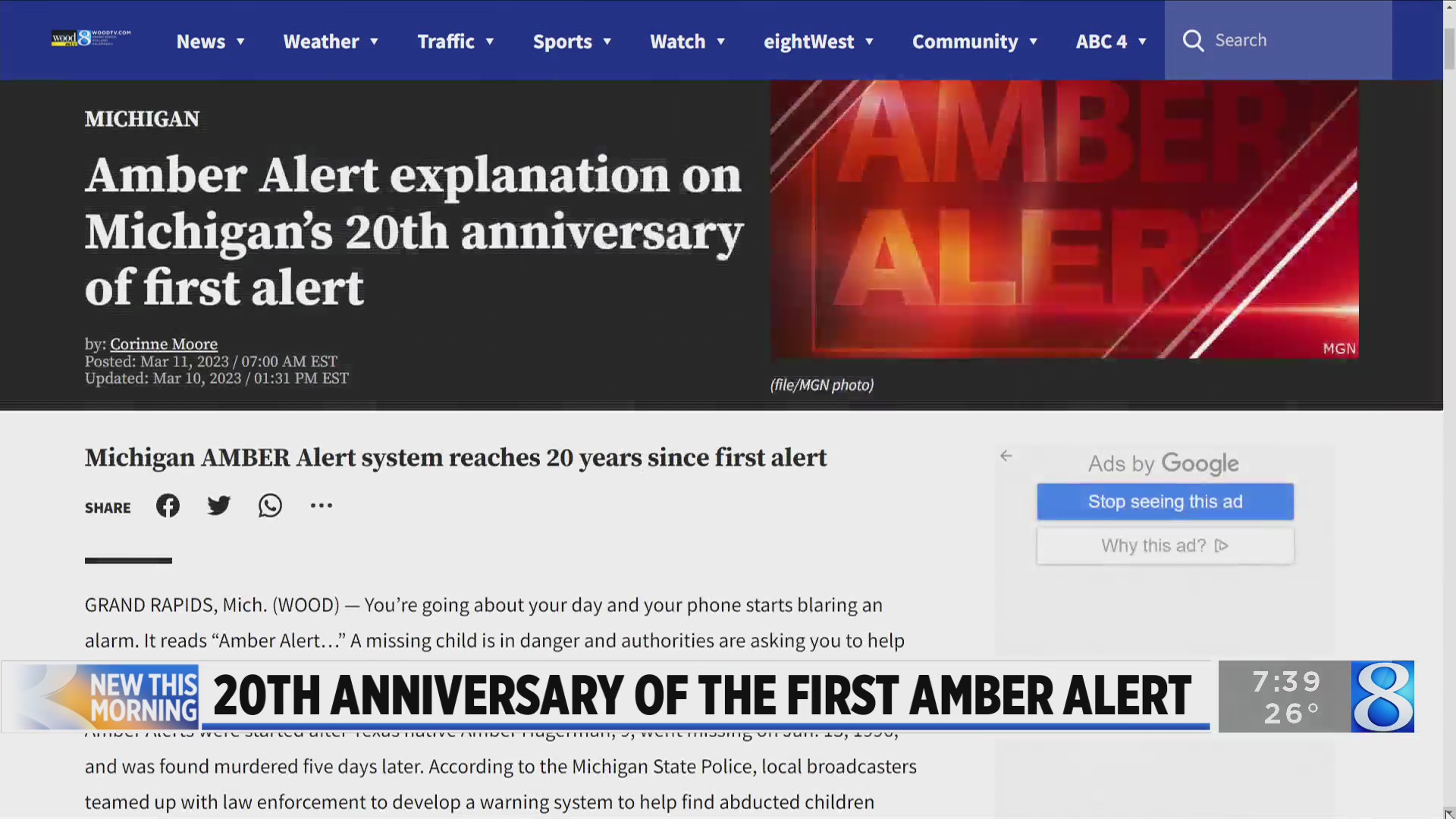 Amber Alert explanation on Michigan’s 20th anniversary of first alert ...