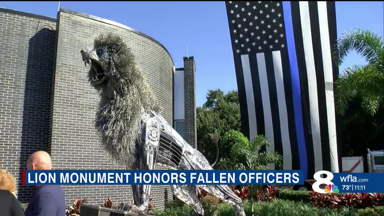 Tampa police unveil memorial made with salvaged parts of fallen officer ...