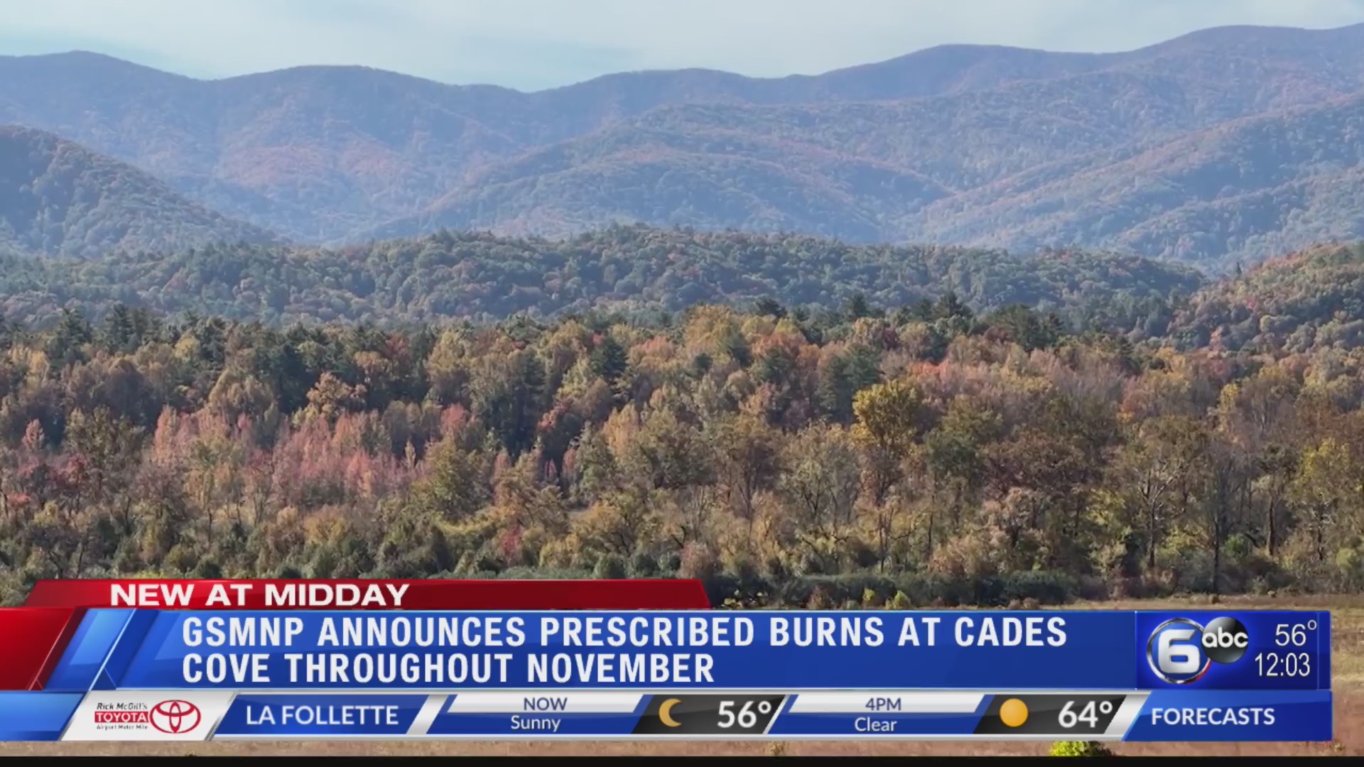 GSMNP announces prescribed burns at Cades Cove in November – WATE 6 On ...