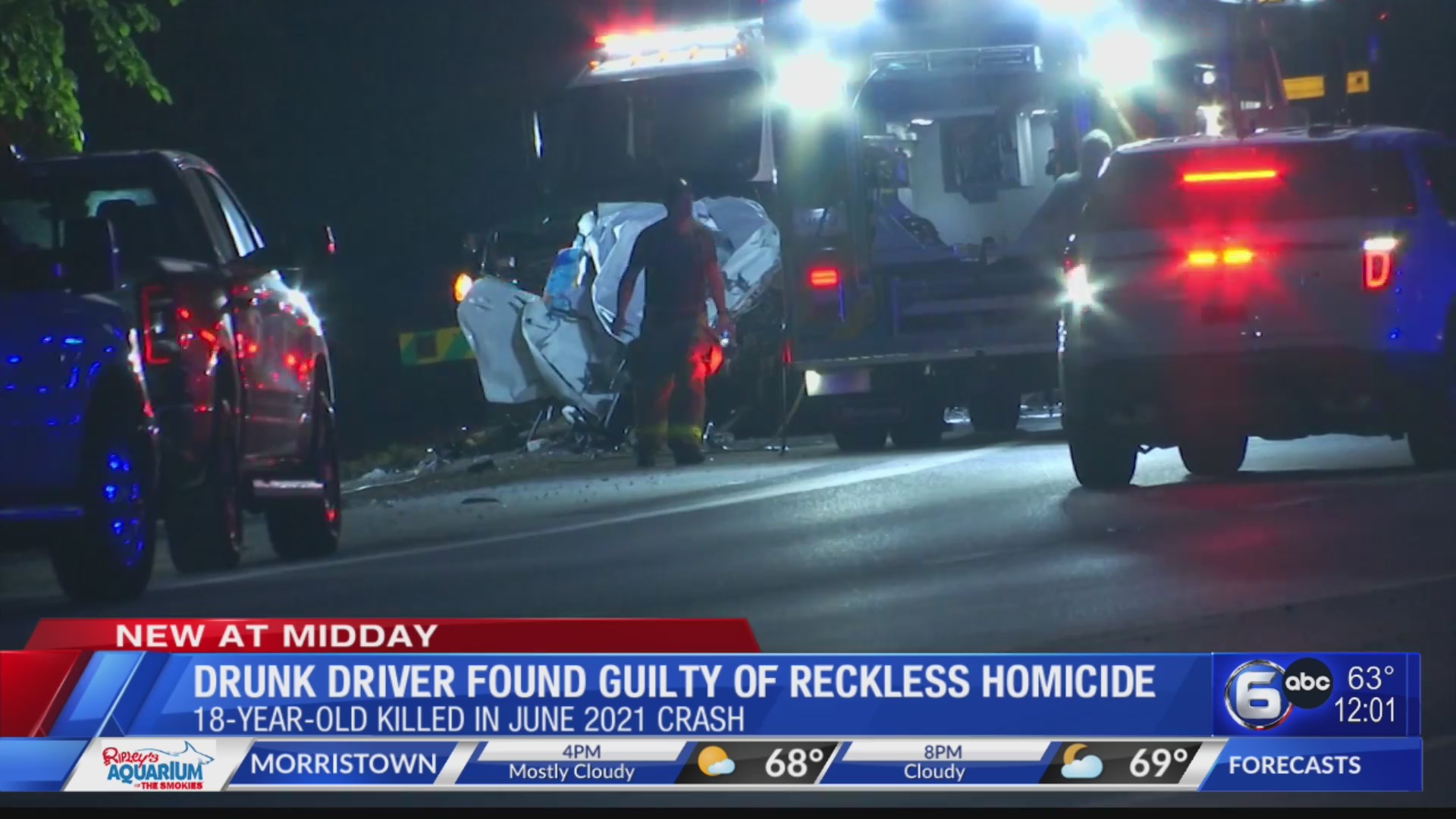 Drunk driver found guilty of reckless homicide – WATE 6 On Your Side