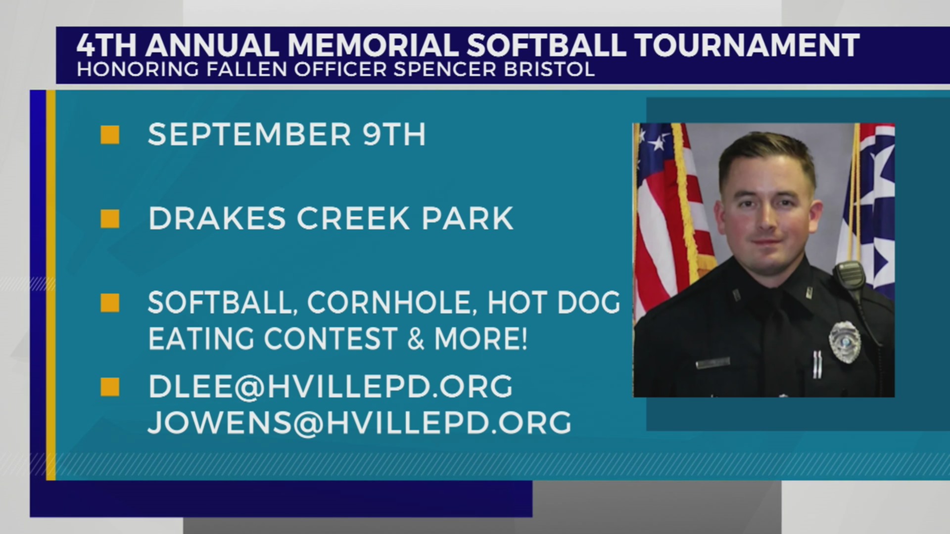 Newsmaker: Softball tournament for fallen Officer Bristol – WKRN News 2